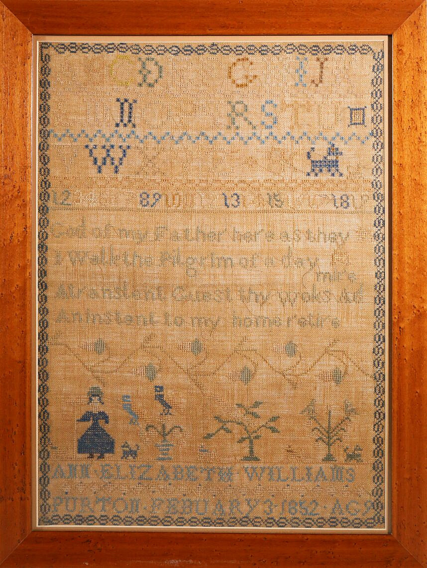 Ann Elizabeth Williams Needlework Sampler February 3, 1852 - Rafael ...