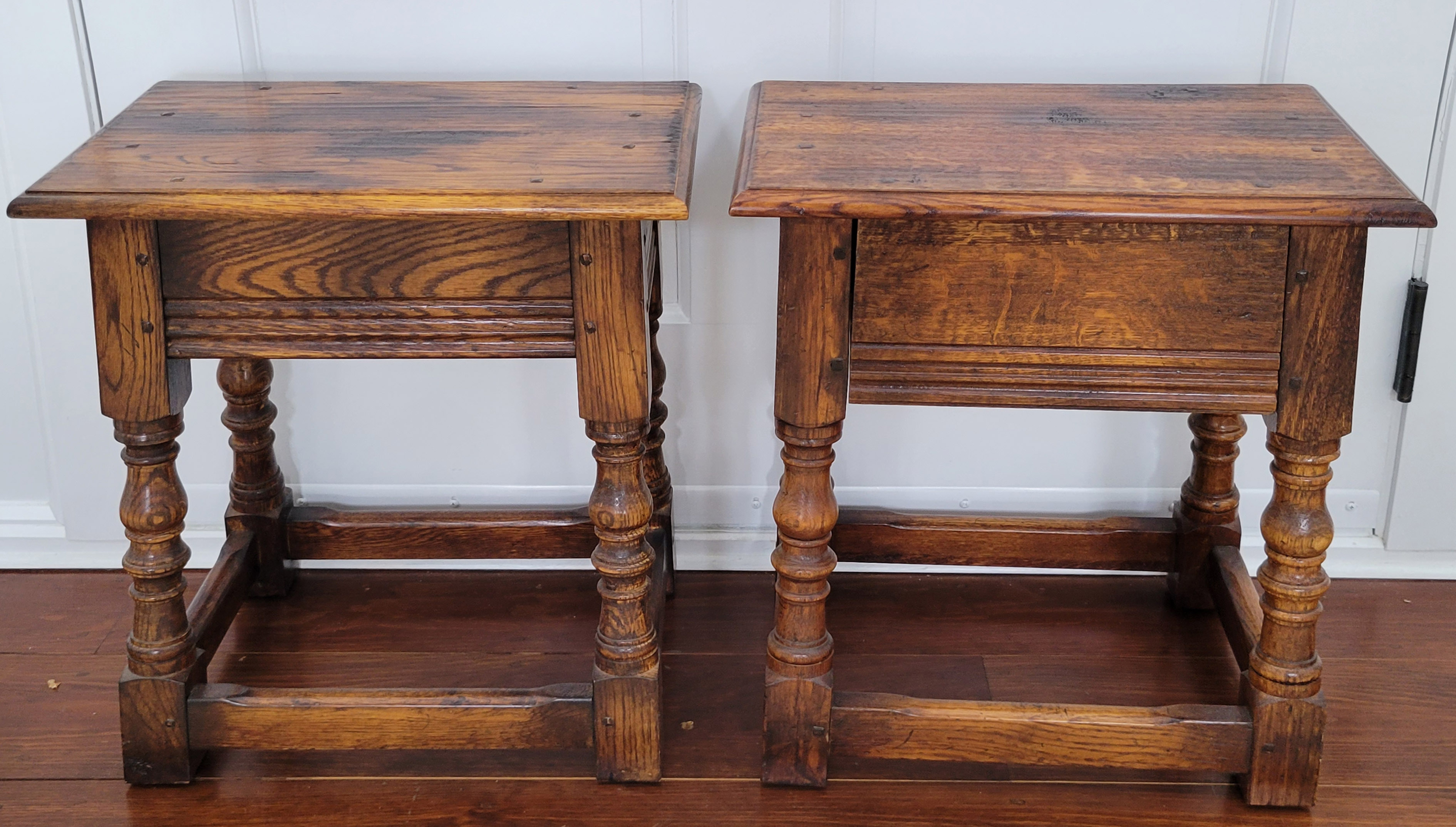 Pair of Oak End Tables - Pair of Oak End Tables - Rafael Osona Auctions ...