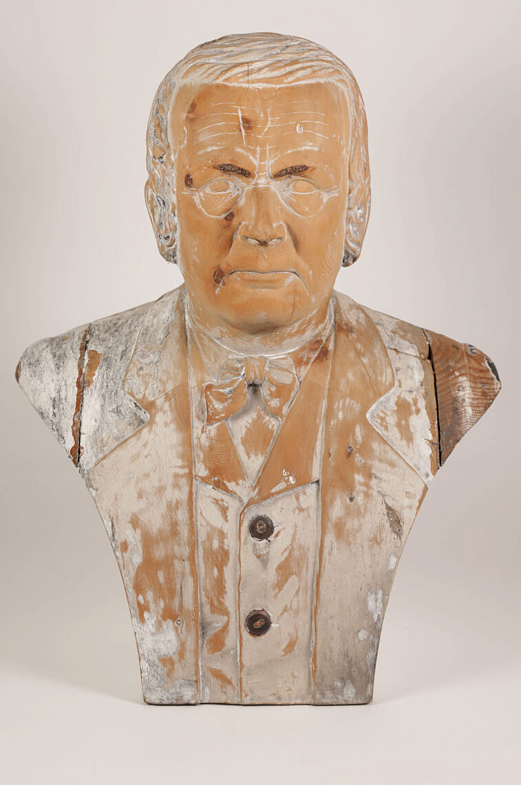 American Carved Wood Portrait Bust of a Gentleman Circa 1860s ...