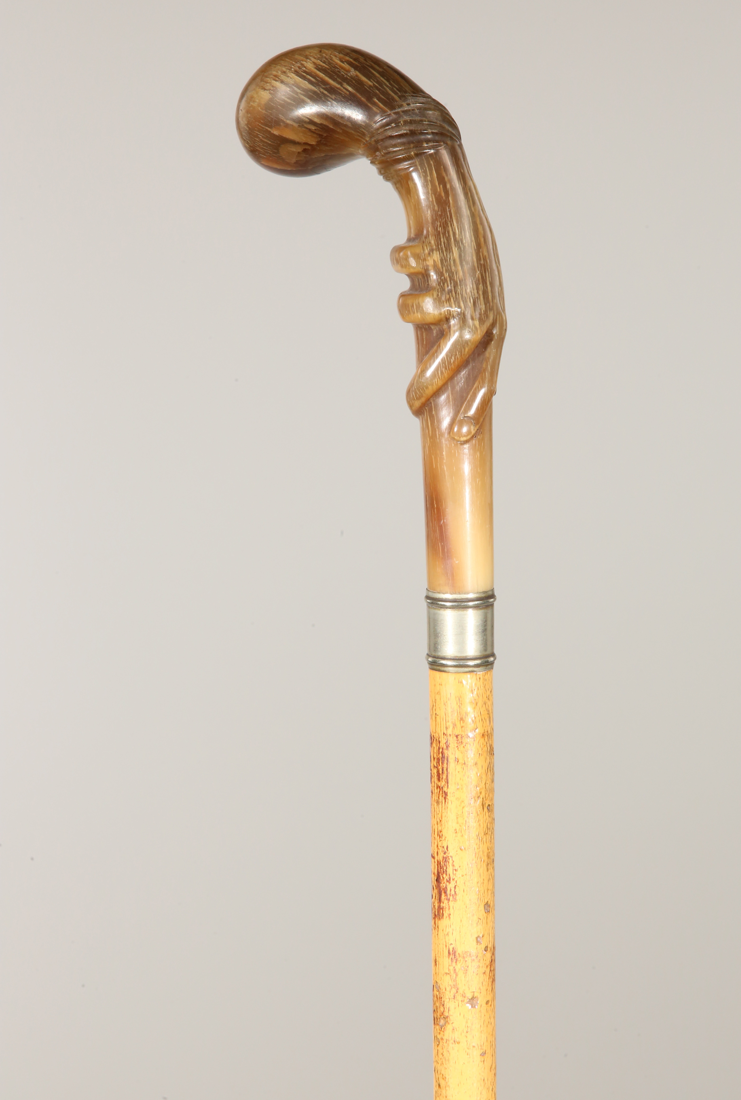 Lady's Art Nouveau Feminine Horn Hand Cane late 19th Century - Lady's ...