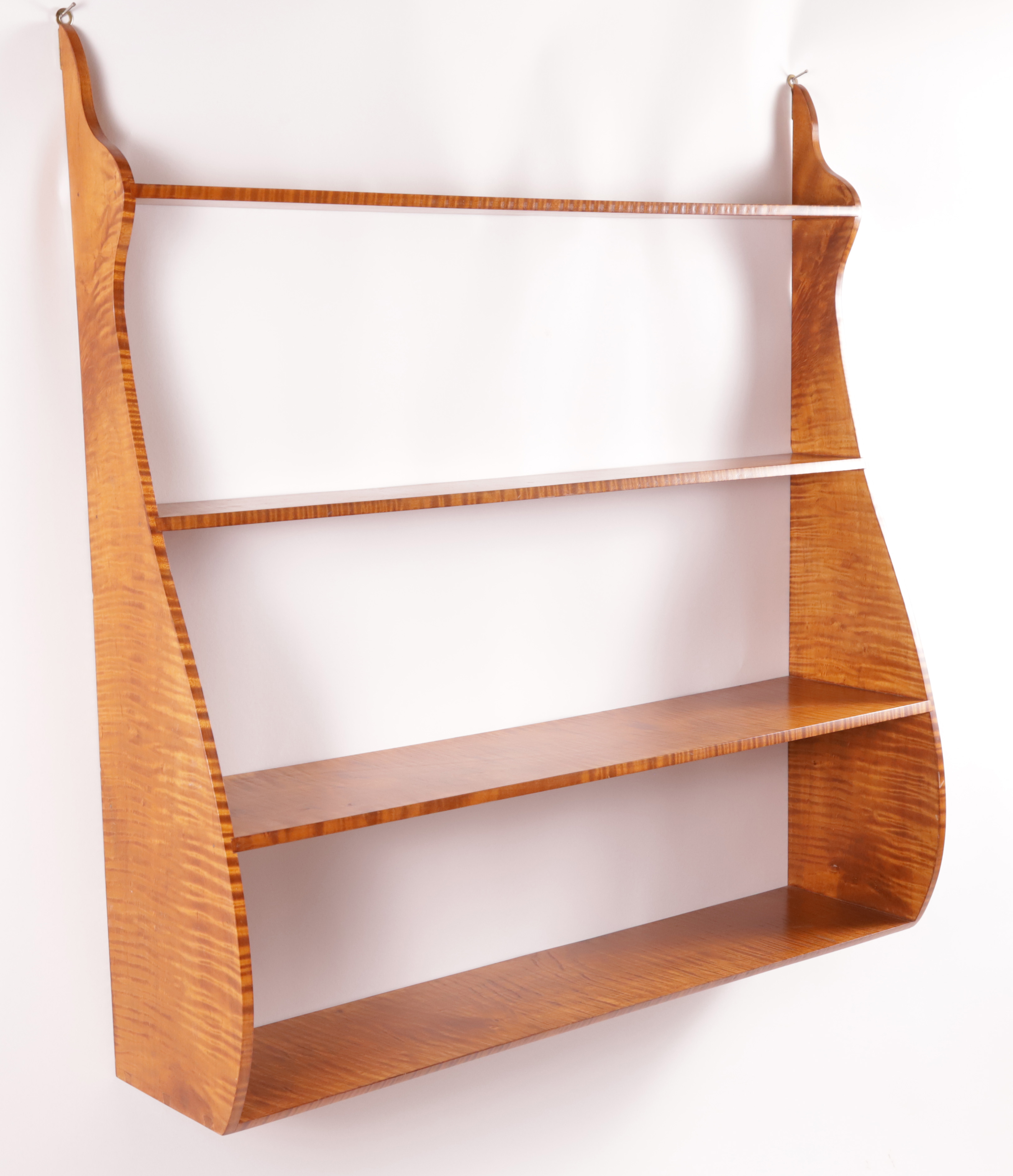 Tiger Maple Hanging Shelf Late 20th Century - Mark T. Emirzian Tiger ...