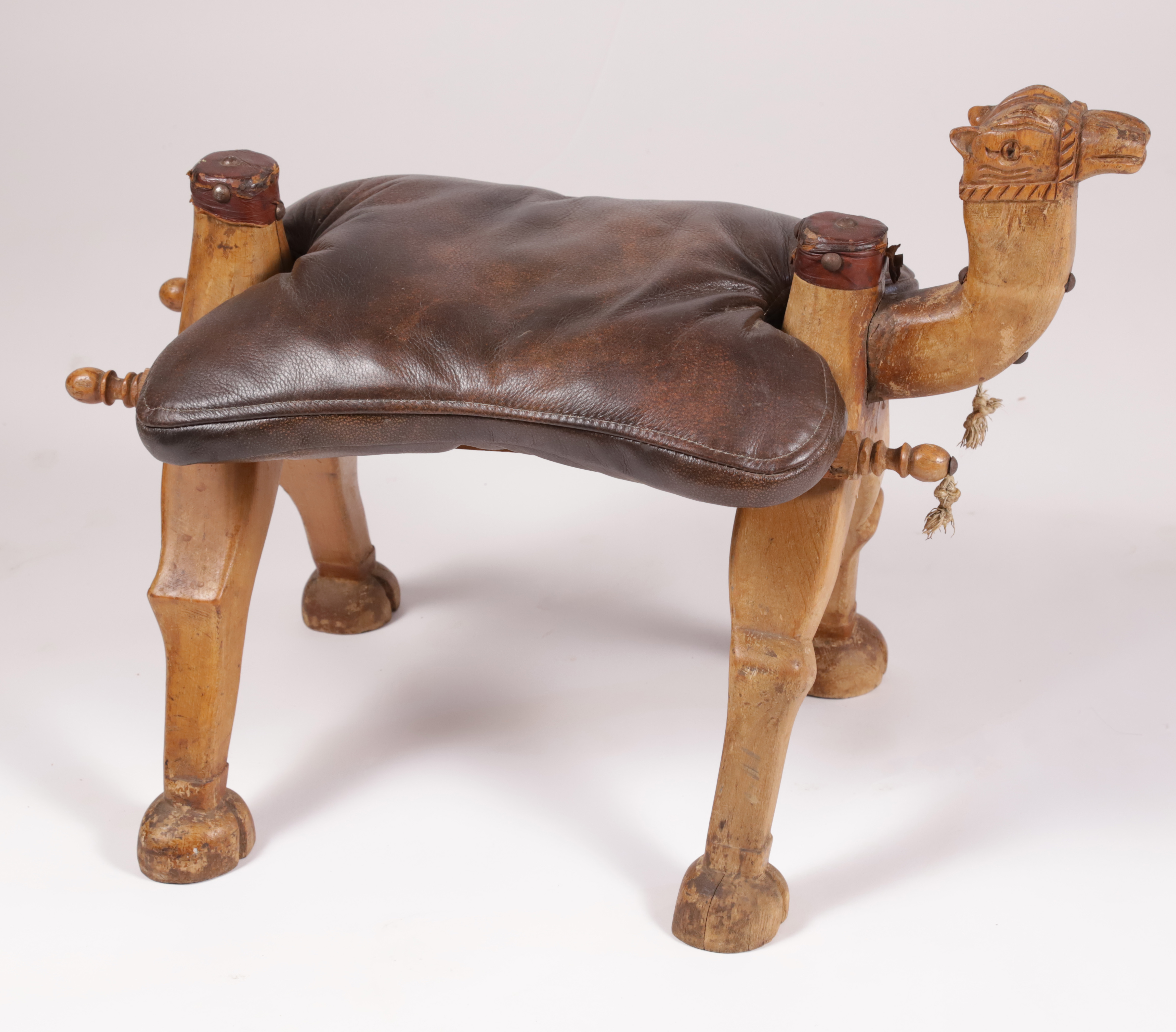 Carved Wood Camel Saddle Form Stool 20th Century - Carved Wood Camel ...