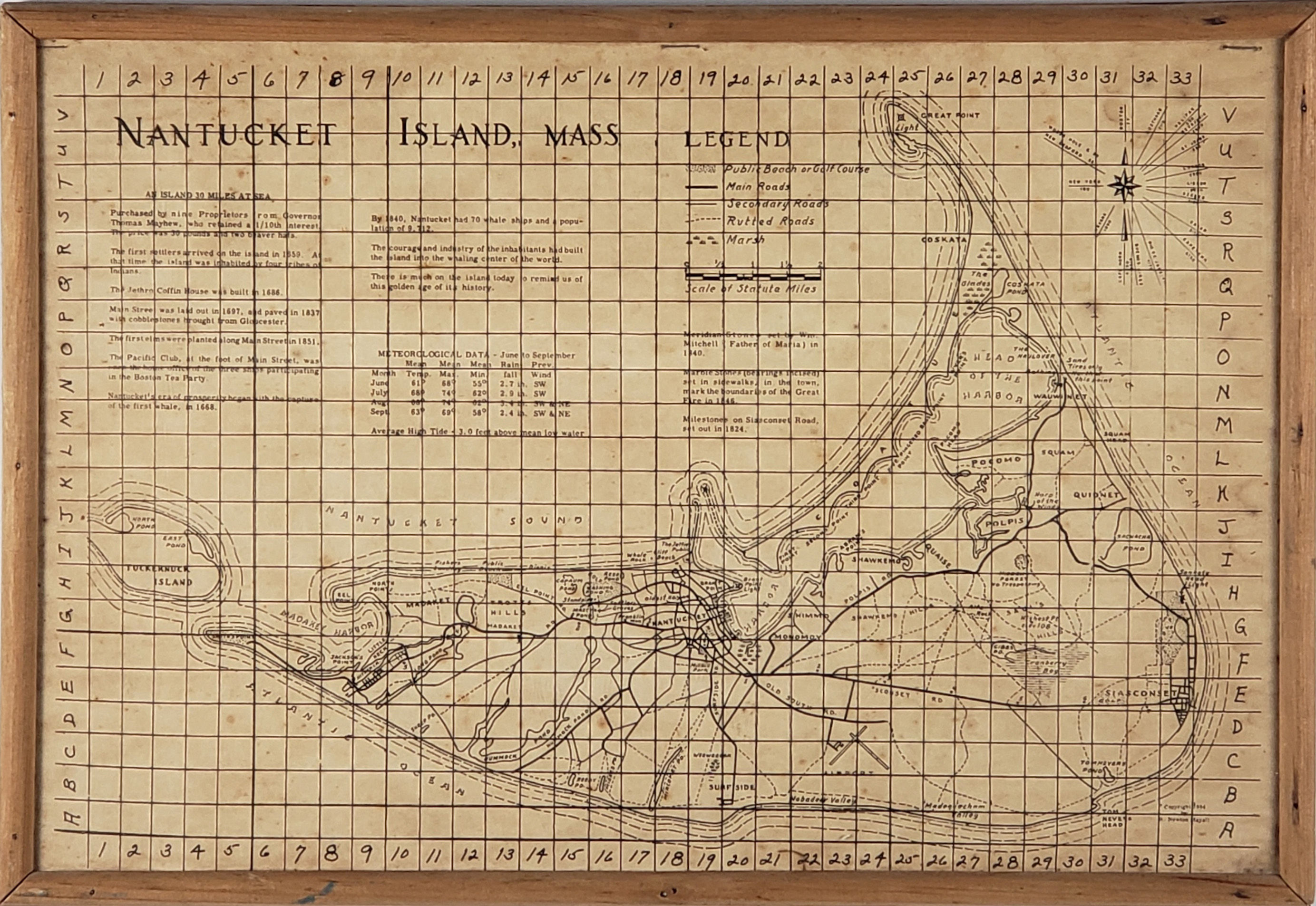 Antique Nantucket Atlas Map - Vintage Pictorial Nantucket Atlas Map ...