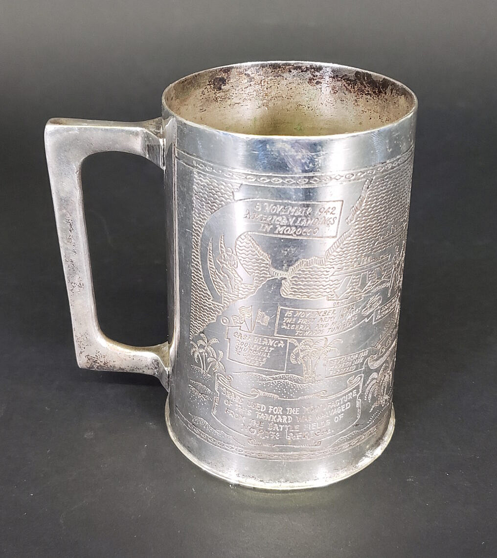 WWII Trench Art Tankard - WWII Trench Art Brass Engraved North African ...