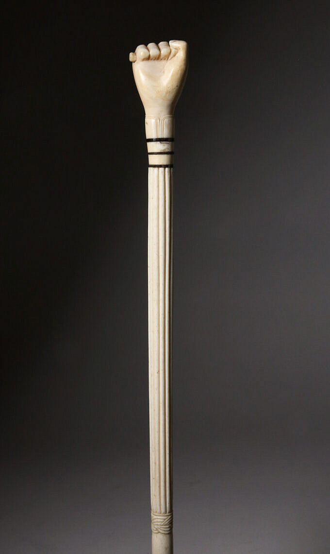 Whaleman Made Clenched Fist Walking Stick 19th Century - Whaleman Made ...