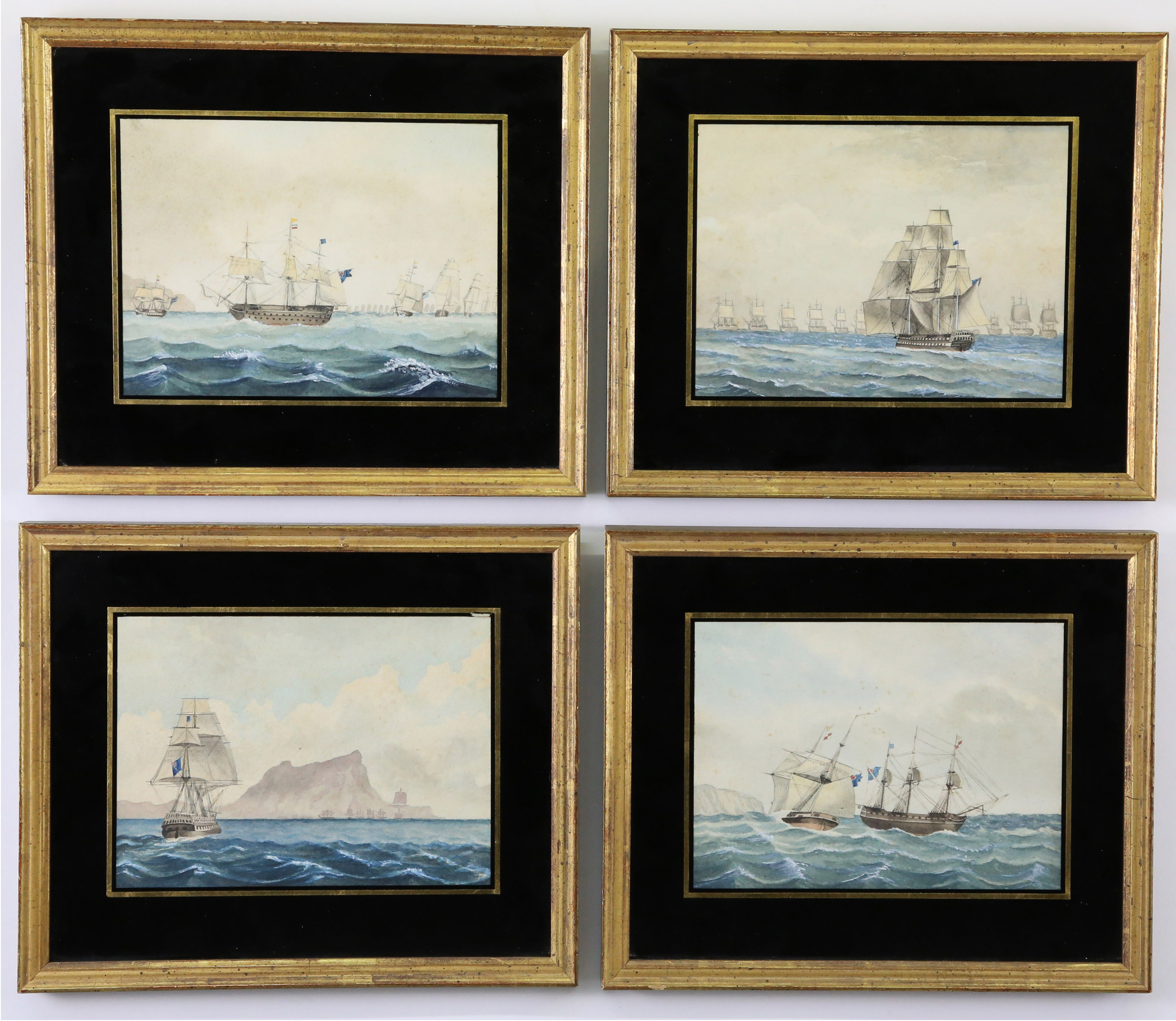 Fine Set of Four G.W. Griffith Nautical Watercolors on Paper Depicting ...