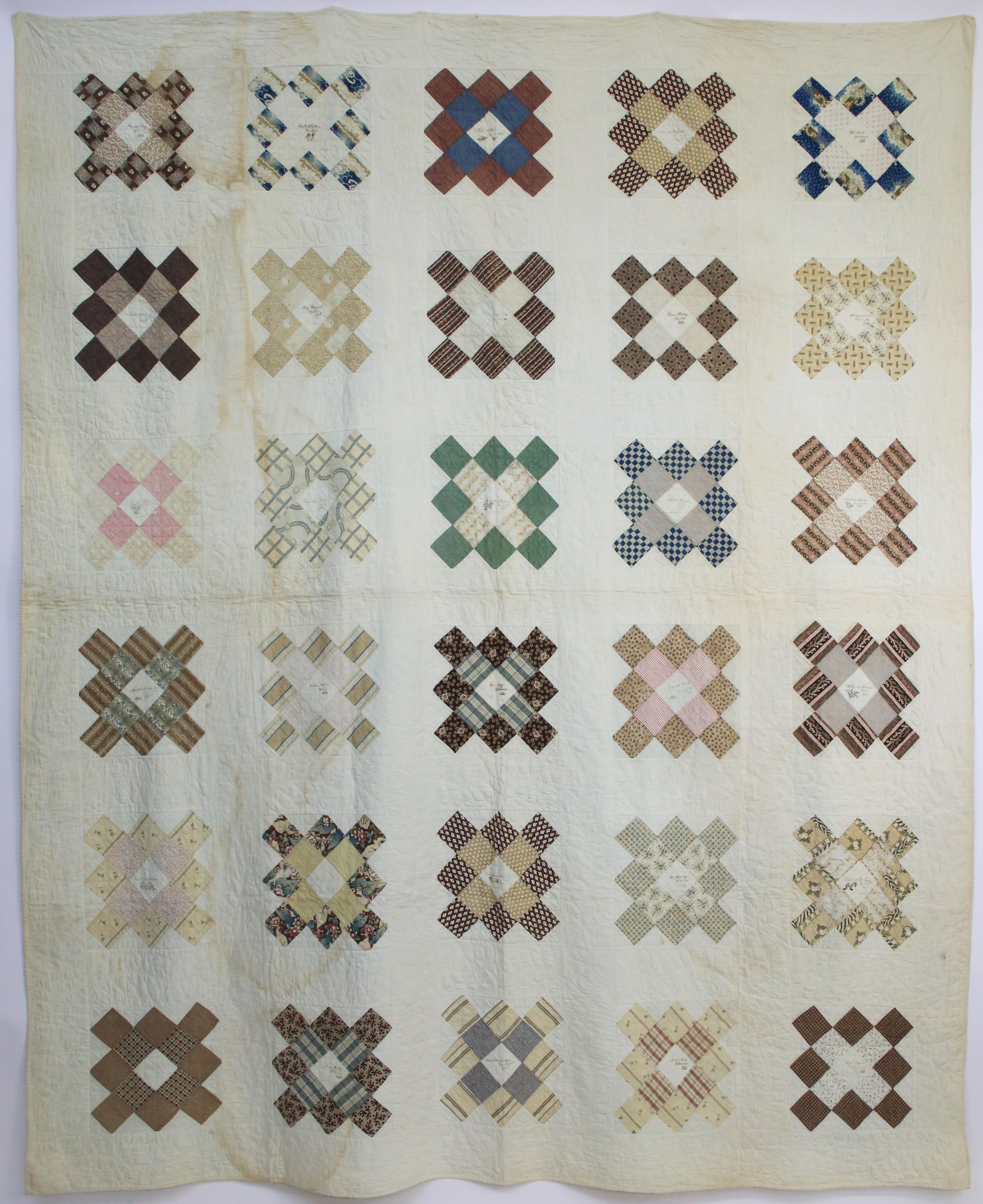 Antique Folk Art Framington New York Friendship Quilt Circa 1850 ...