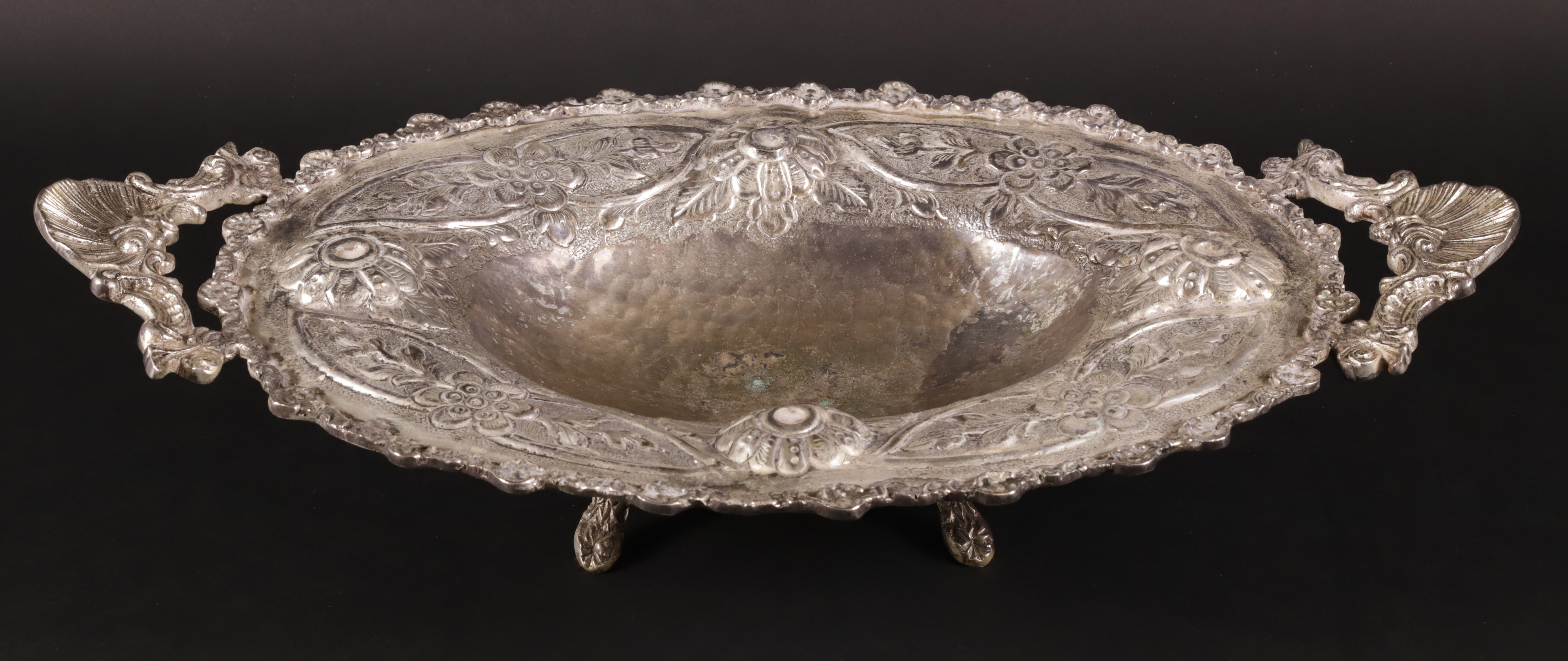 Spanish Colonial Two Handle Silver Plated Bowl 19th Century - Spanish ...