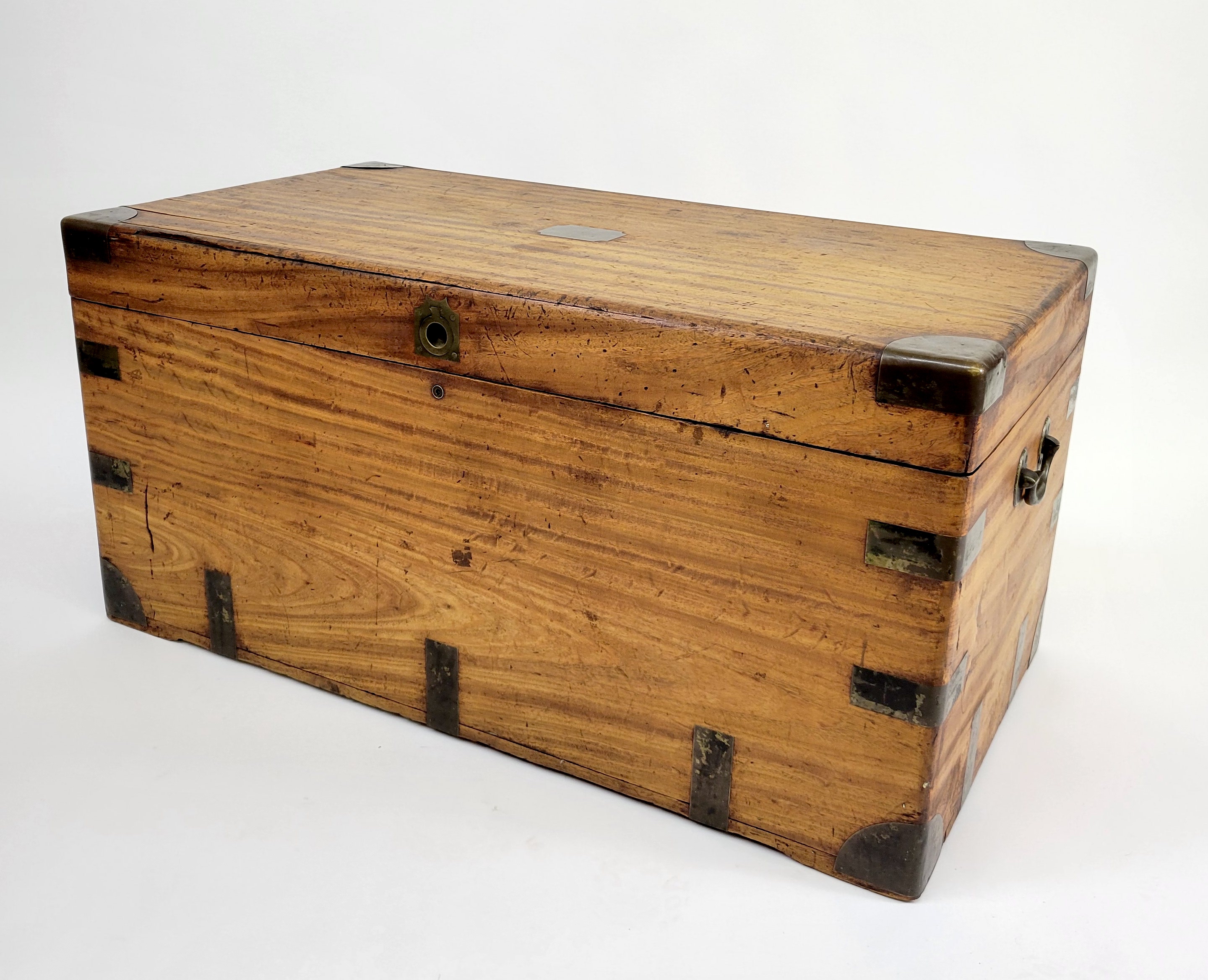 19th Century Chinese Export Brass Bound Camphorwood Nautical Trunk ...