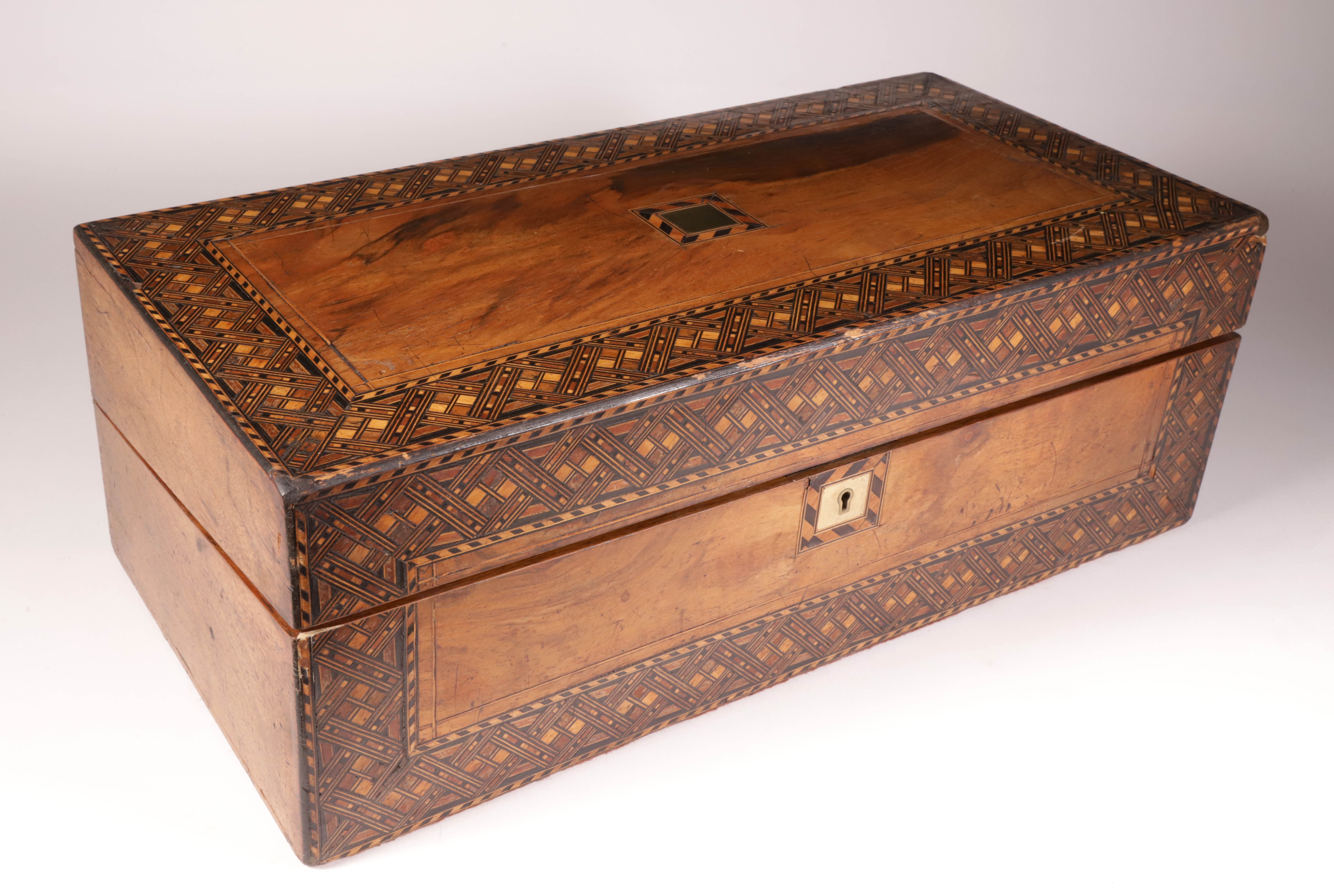 Turnbridge Inlaid Lap Box 19th Century - Turnbridge Inlaid Lap Box ...