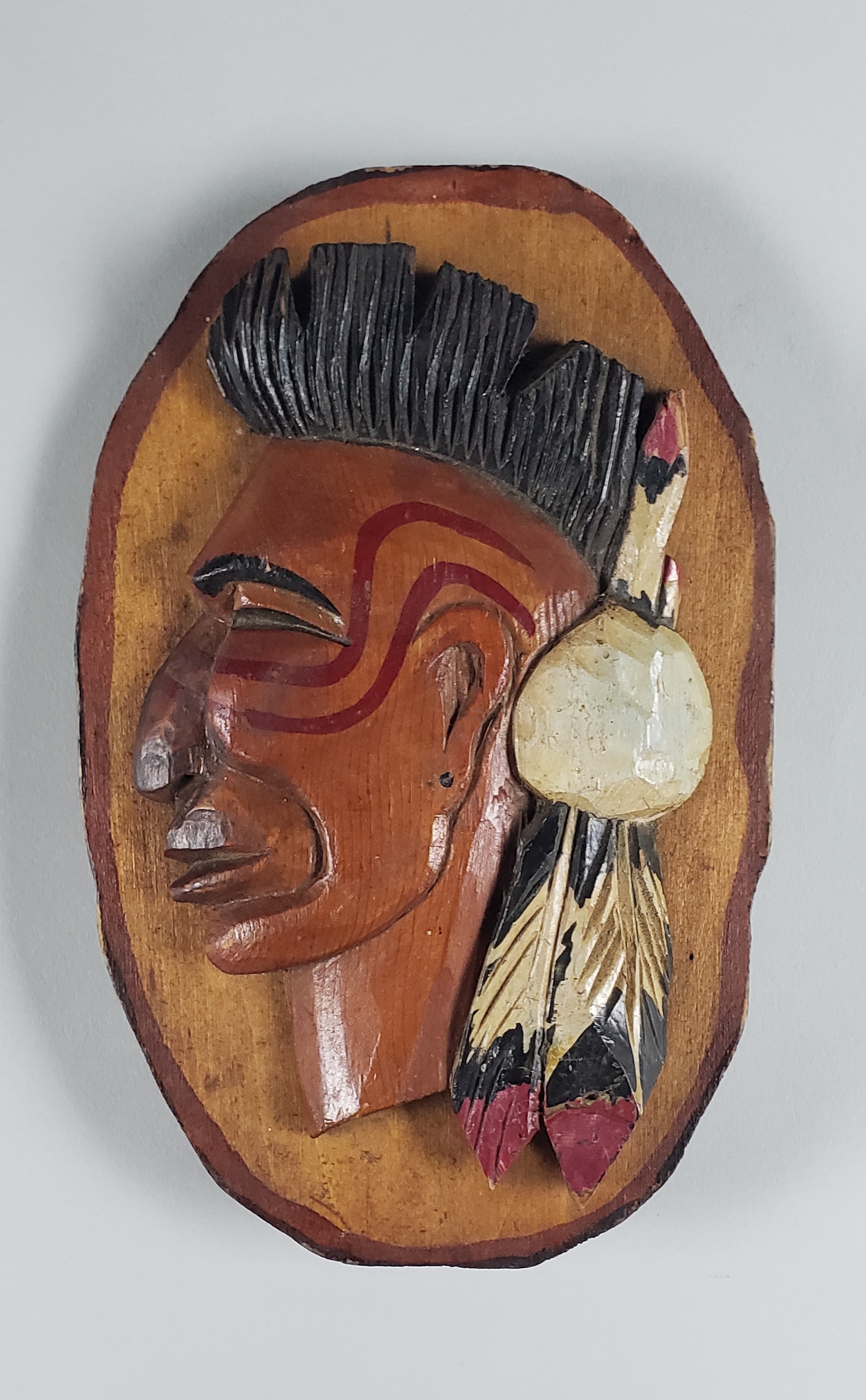 Vintage Native American Indian Head Carved Plaque - Vintage Native ...