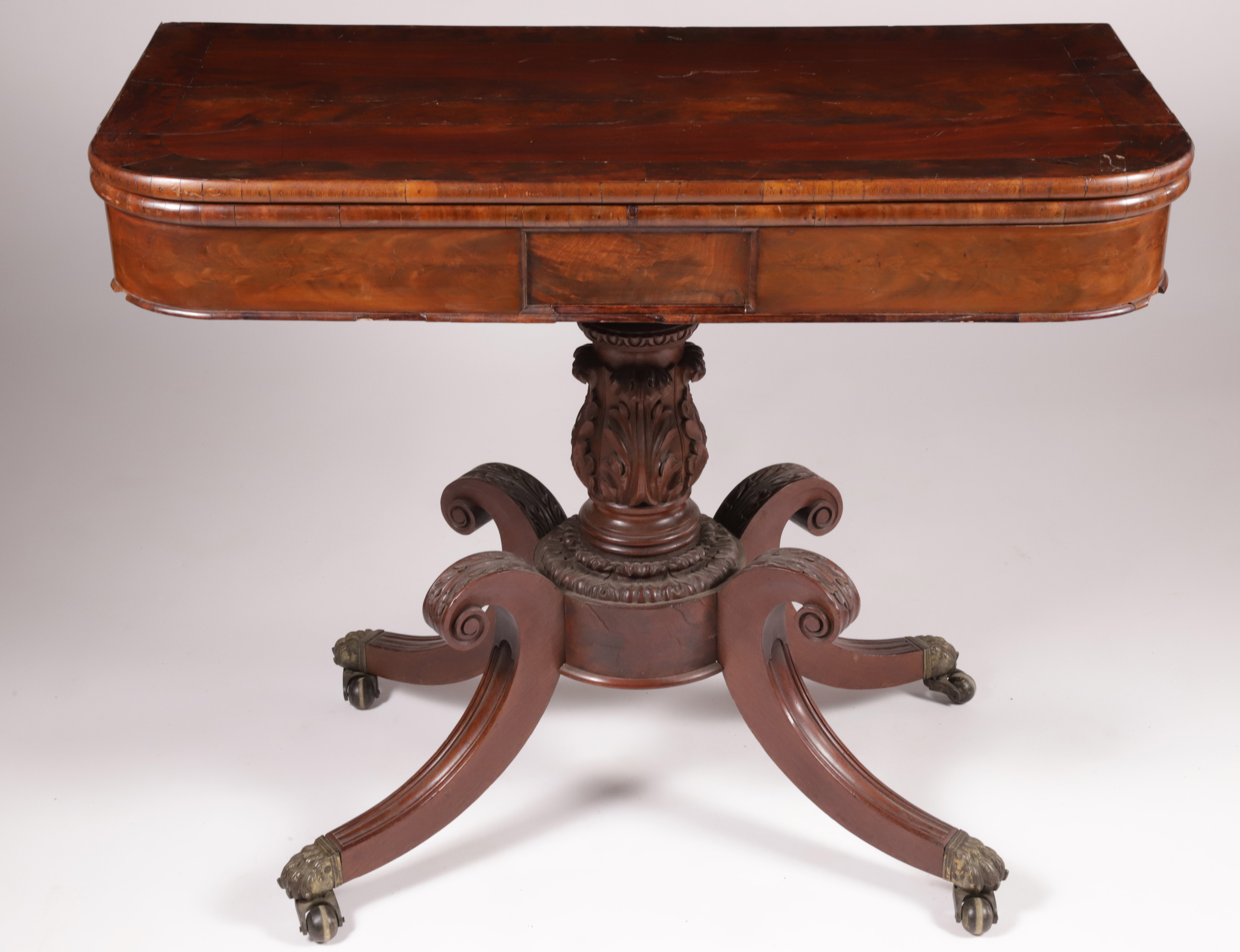 19th Century Samuel McIntire Massachusetts Mahogany Greek Revival Game ...