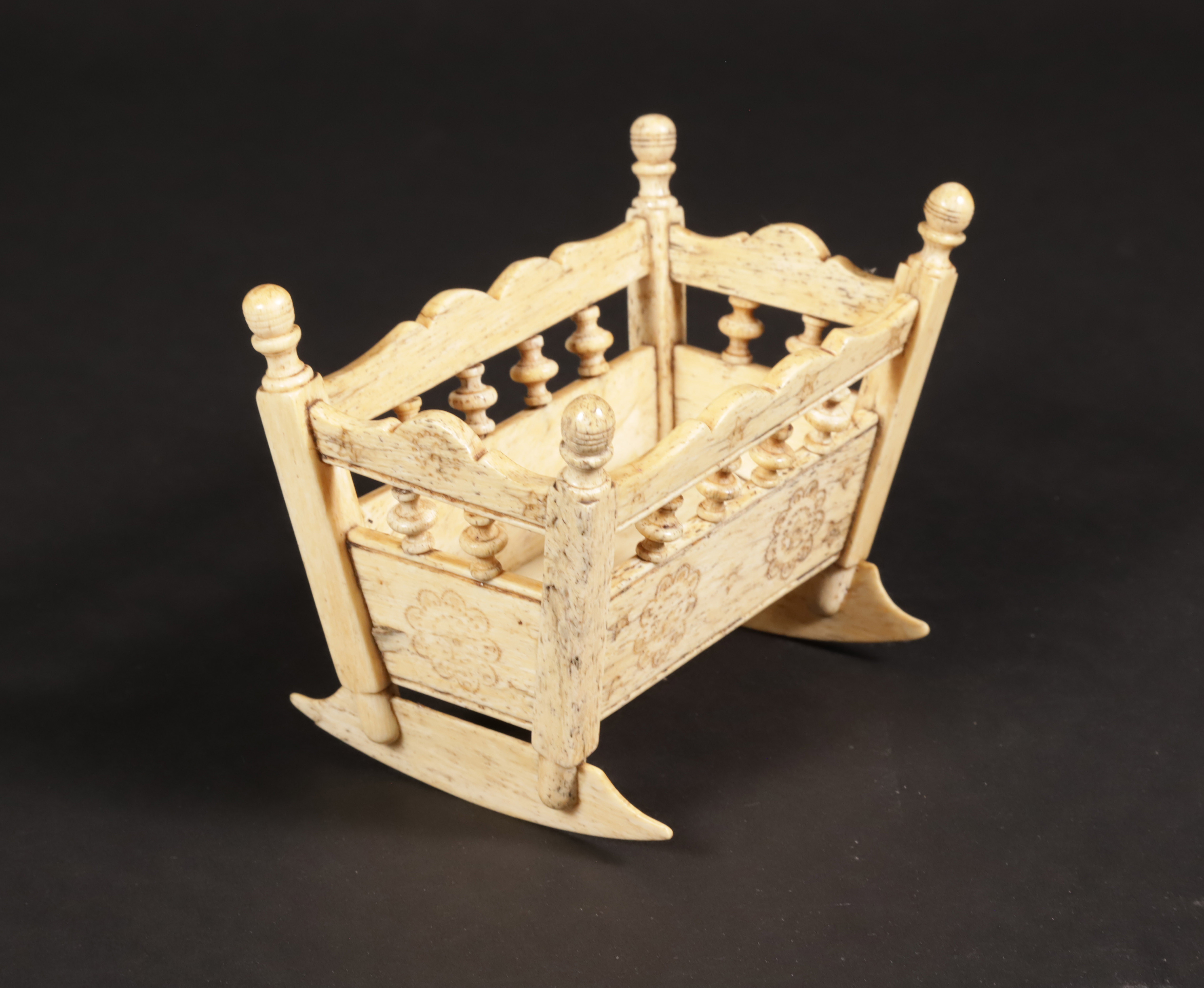 Whaleman Carved Whalebone Cradle Toy 19th Century - Whaleman Carved ...