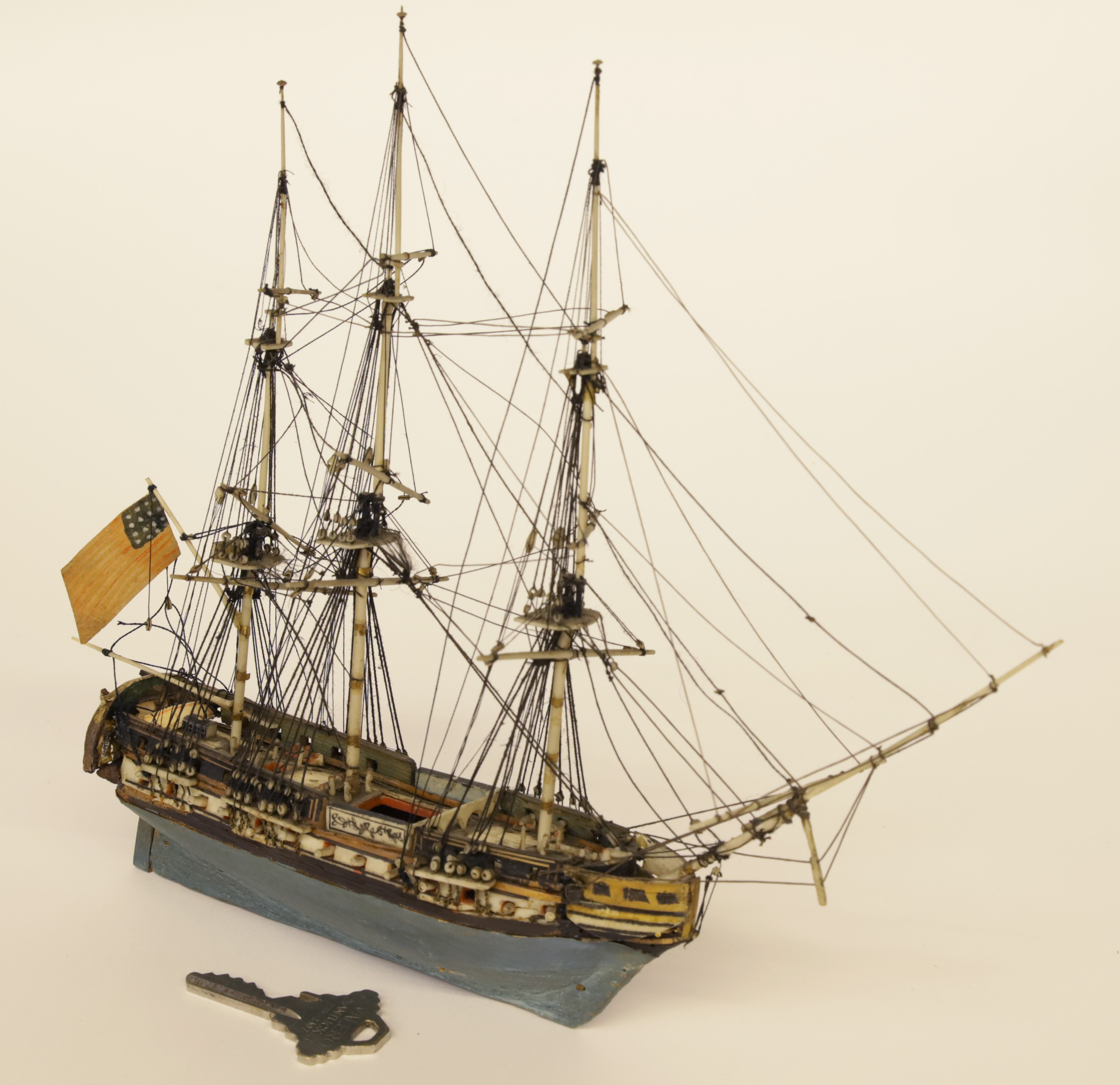 Prisoner of War Miniature Two Decker Gun Boat circa 1800-1810 ...