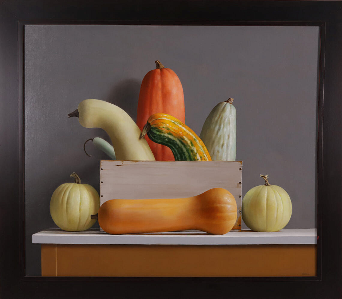 Janet Rickus (American b. 1949) Oil on Board "Still Life with ...