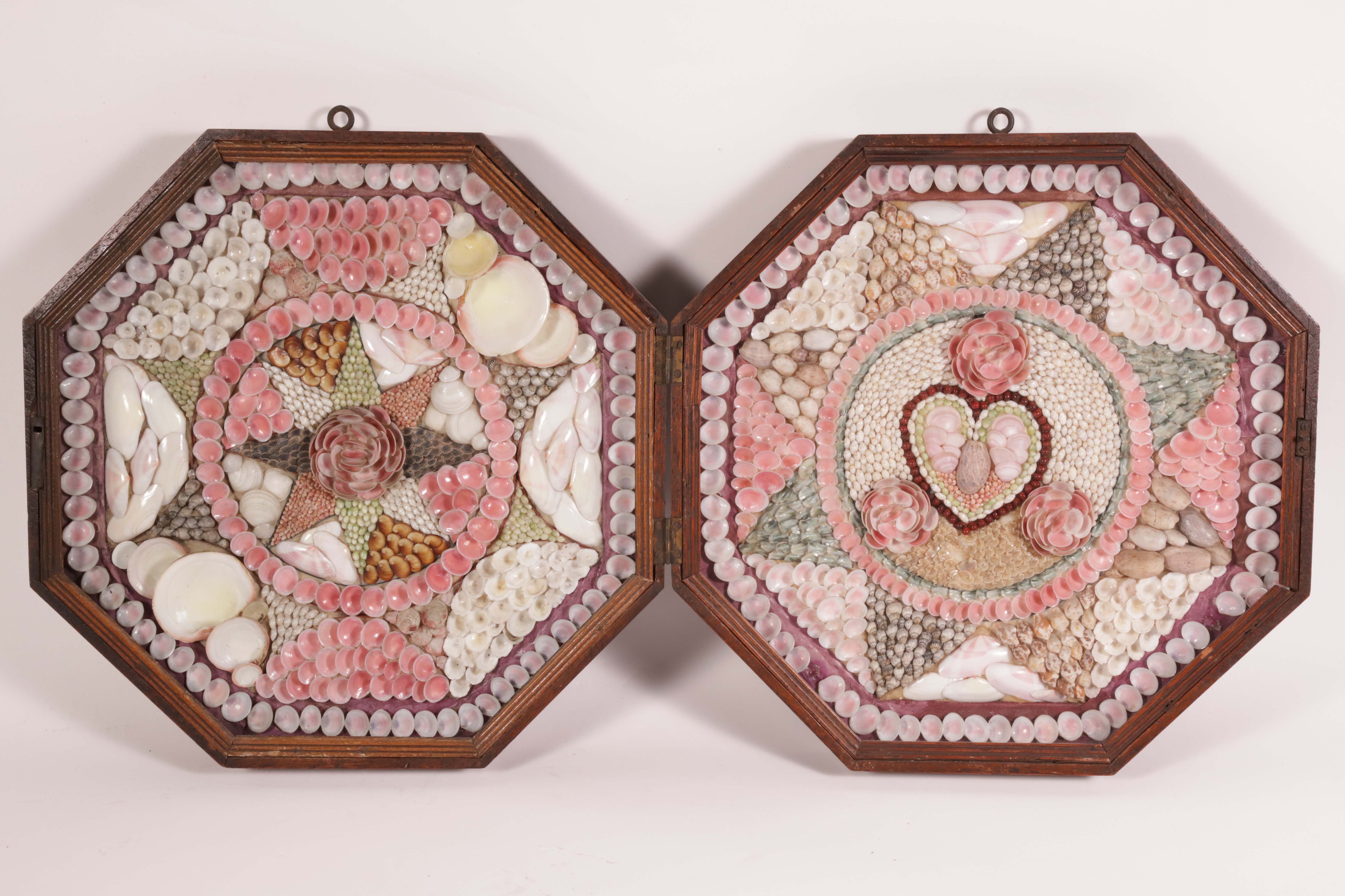 Double Sailor's Valentine 19th Century with Star and Heart - Large ...