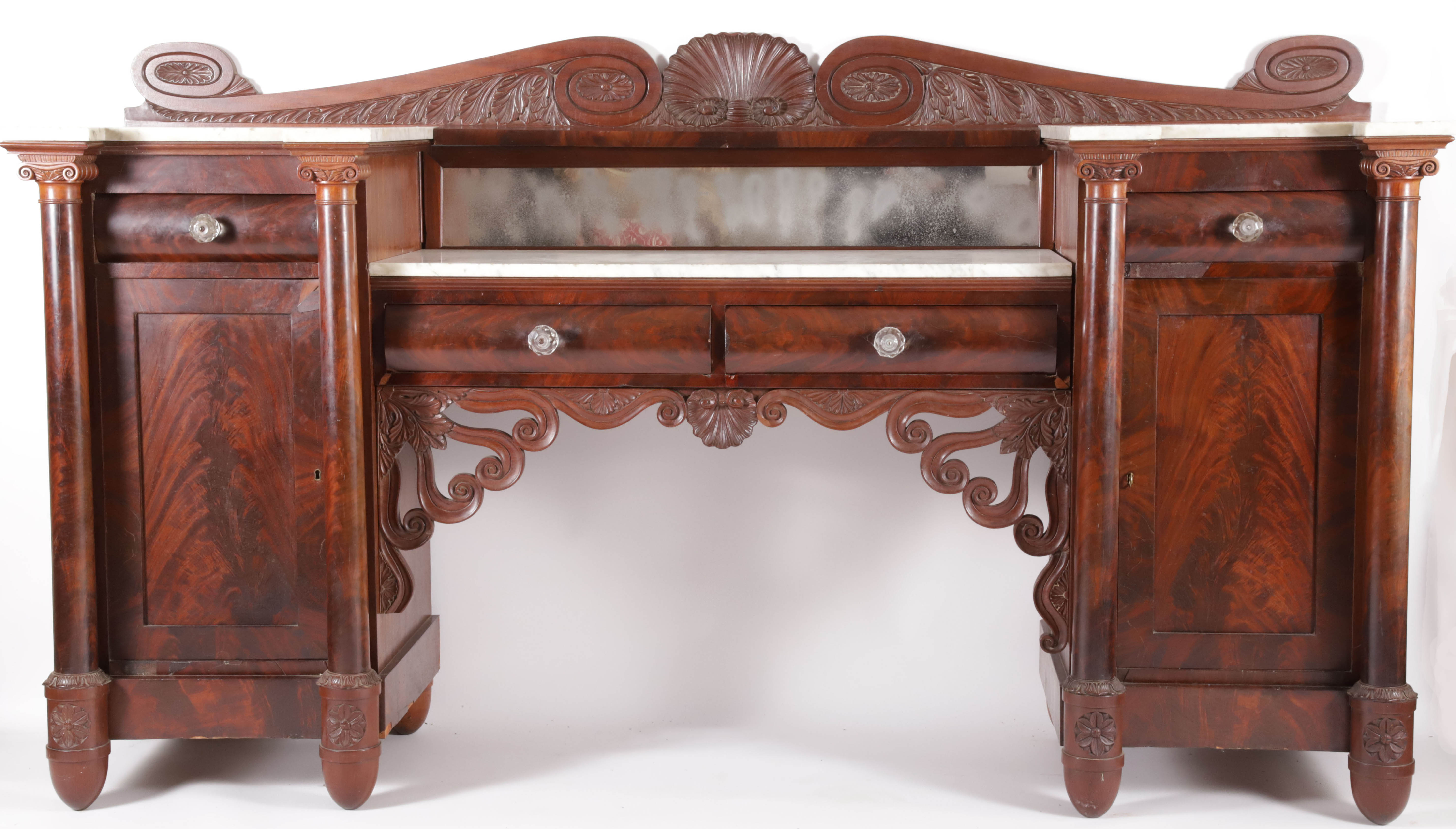 Important Anthony Quervelle Carved Mahogany Sideboard Owned by ...