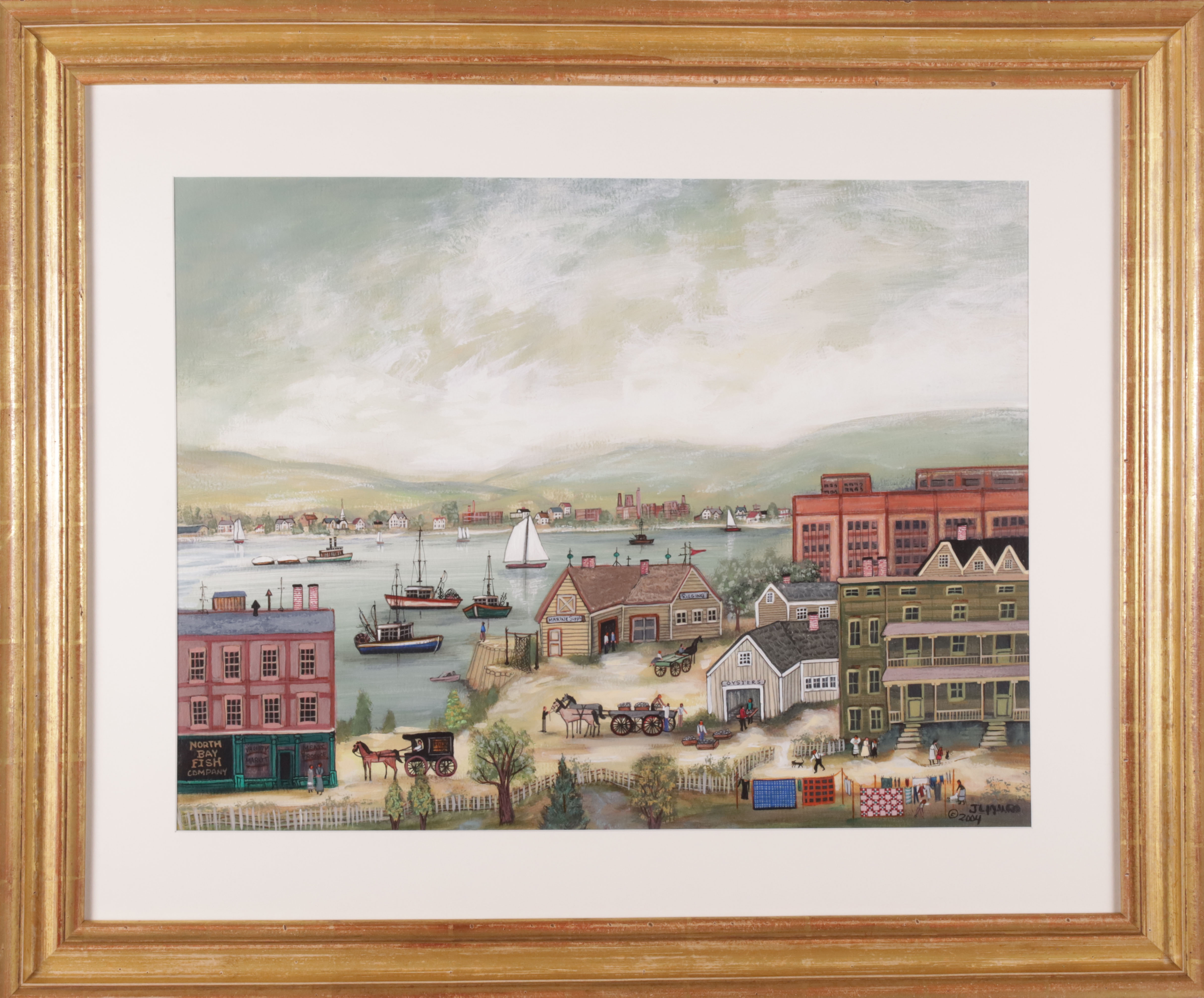 Jan Munro (20th C. Folk Artist) Mixed Media on Paper - Jan Munro Mixed ...