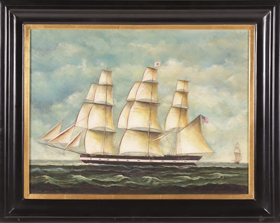 American Clipper Ship Oil on Canvas 20th Century - Contemporary China ...
