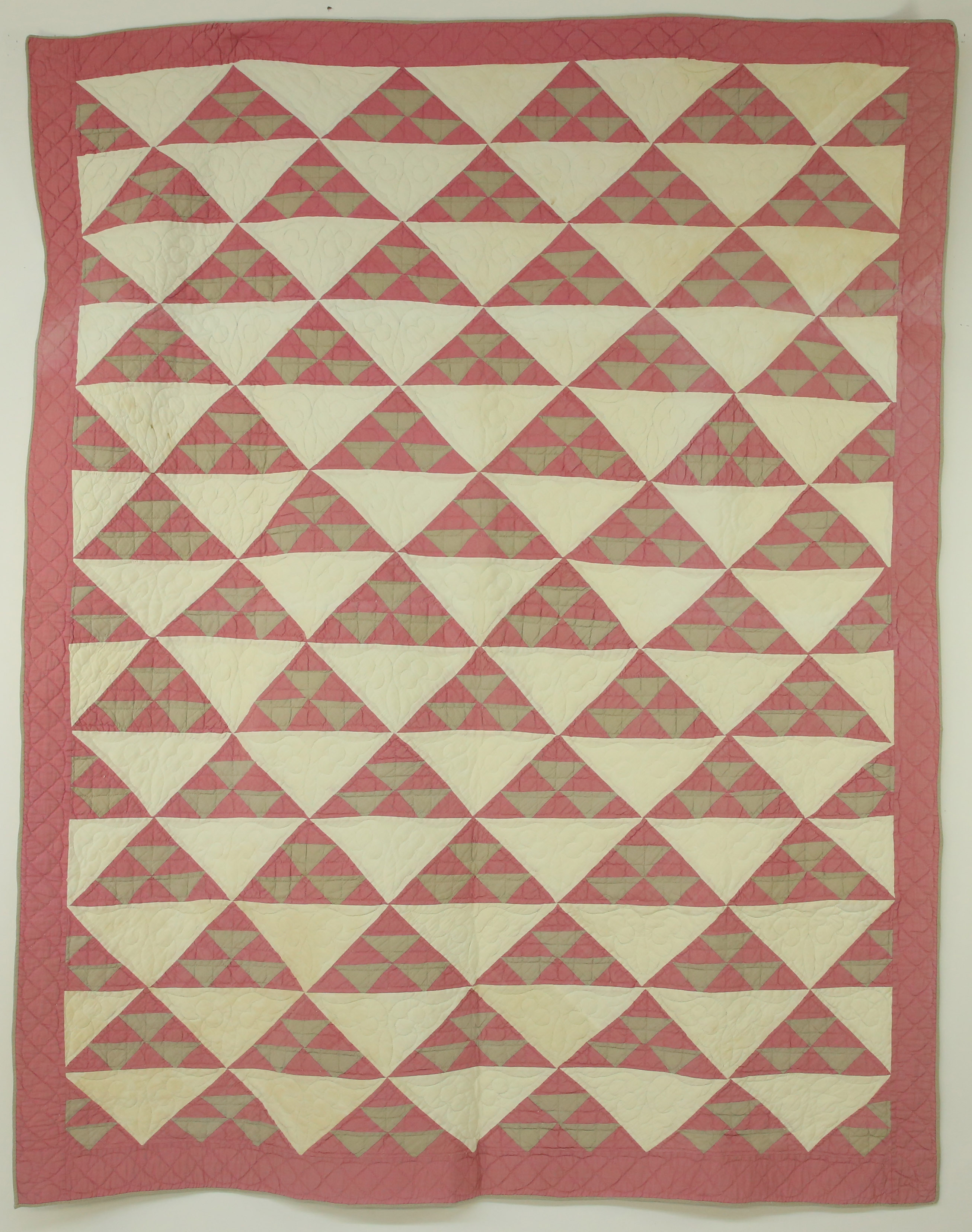 "Triangle within a Triangle" Patchwork Quilt circa 1930s - "Triangle within a Triangle ...