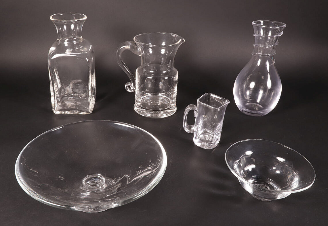 Group of Six Simon Pearce Glassware Pieces - Group of Six Simon Pearce ...