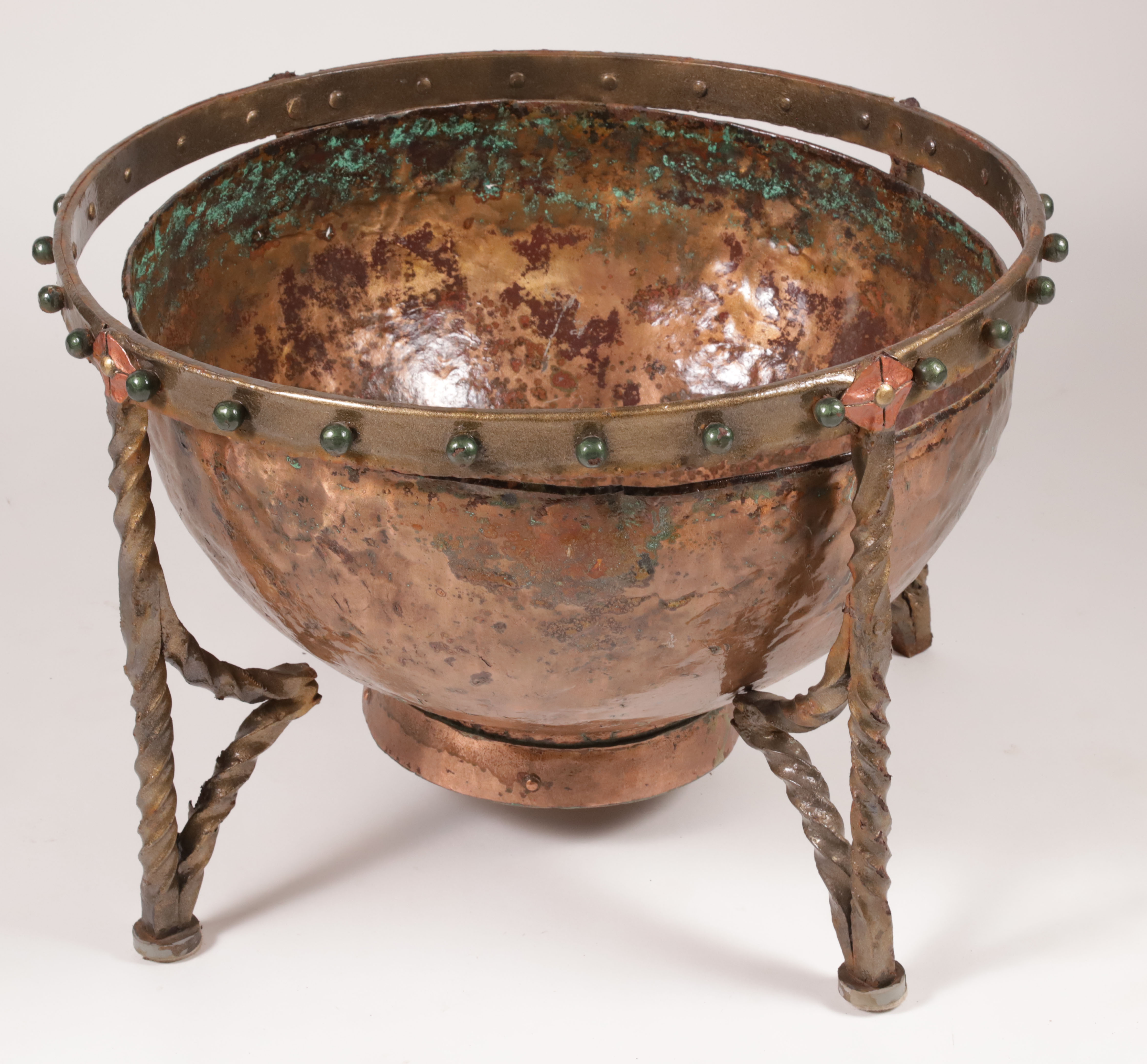 Vintage Arts and Crafts Style Hammered Copper Cauldron - Rafael Osona ...
