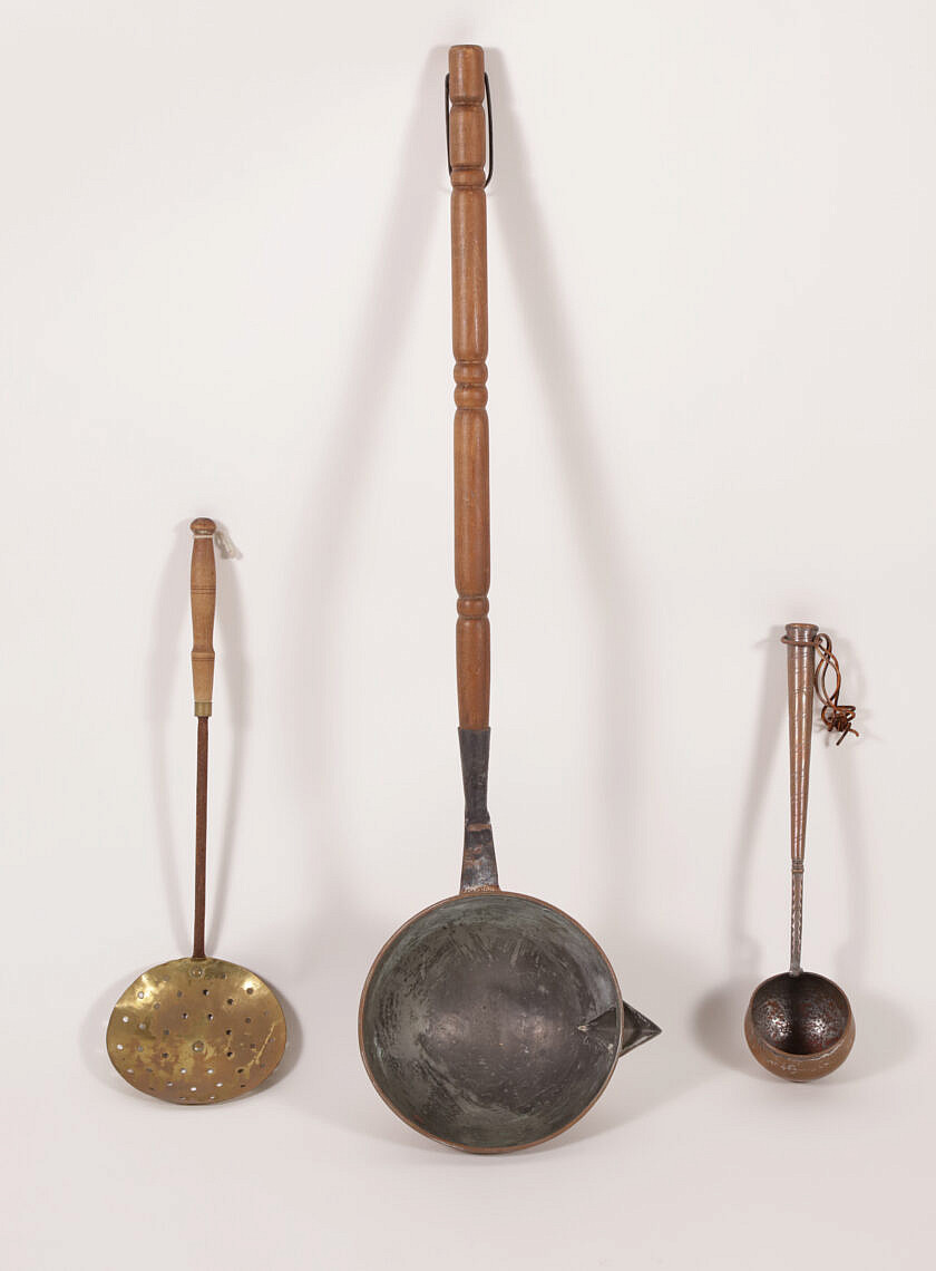 Three Metal Ladle Serving Tools - Three Antique Metal Ladles - Rafael ...