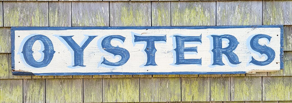 Antique Style Hand Painted Wood Oysters Trade Sign - Antique Style Hand ...