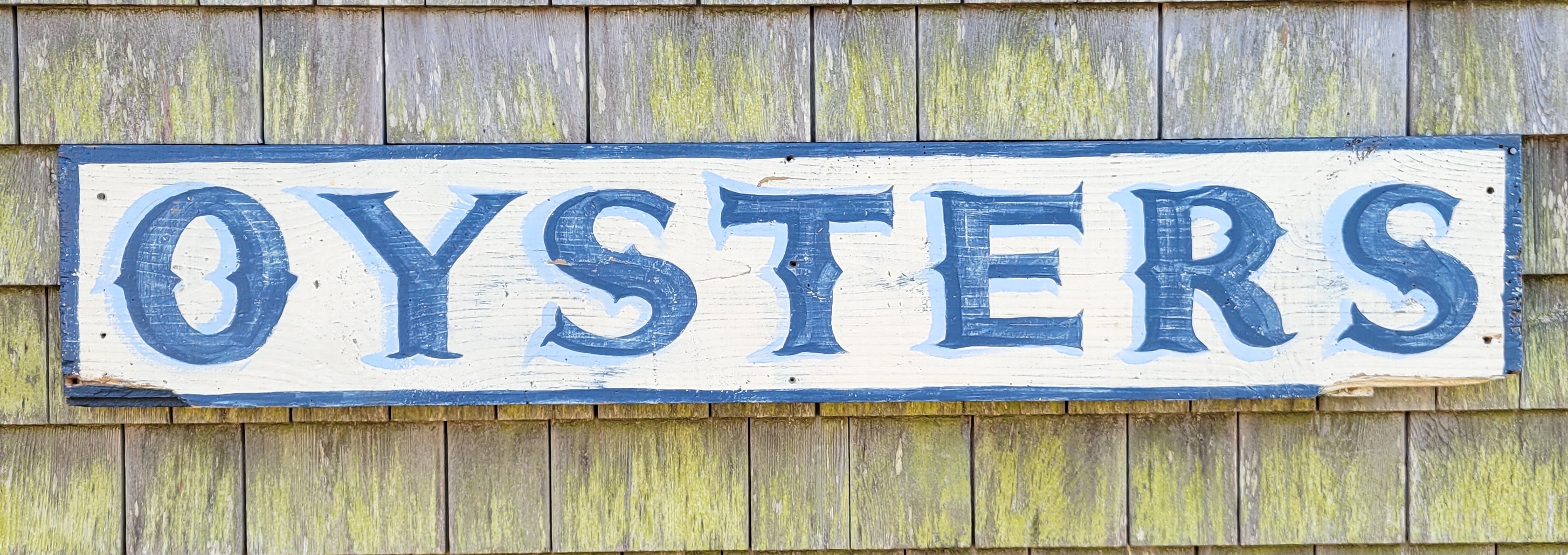 Antique Style Hand Painted Wood Oysters Trade Sign - Antique Style Hand ...