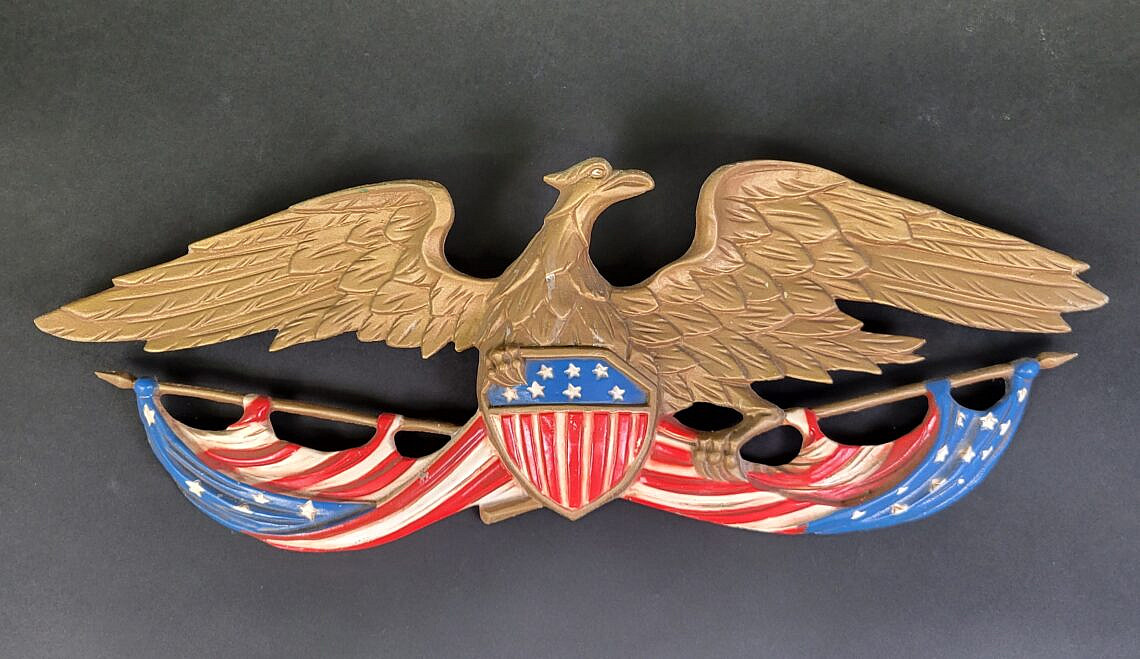 Vintage 1958 Whitehall Metal Studios Patriotic American Eagle Plaque ...
