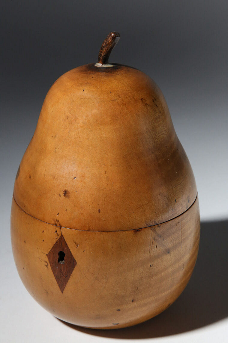English Fruit-wood Pear Form Tea Caddy 18th Century - English Fruitwood ...