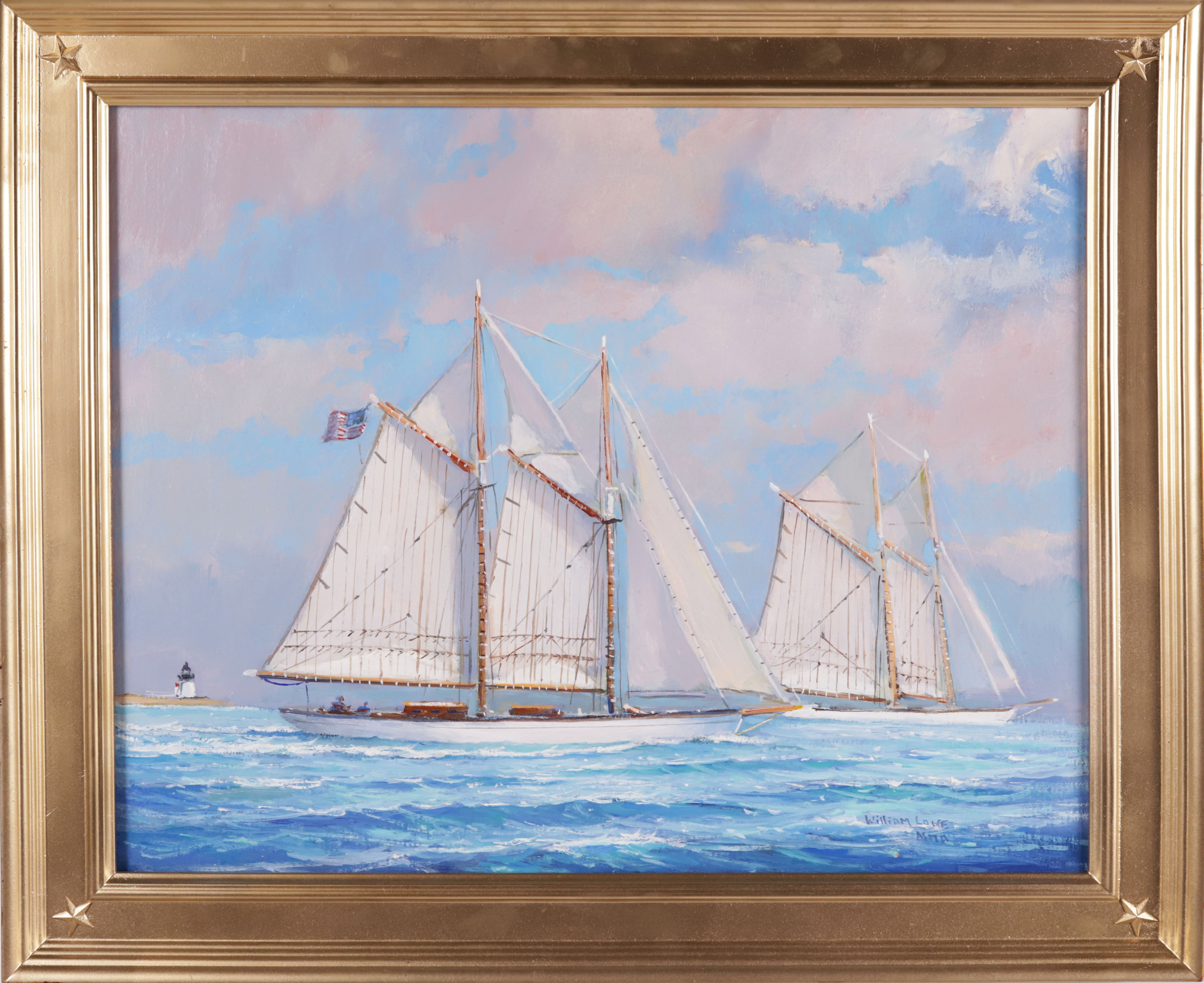 William Lowe Oil on Canvas "Nantucket Departure" - William Lowe Oil on ...