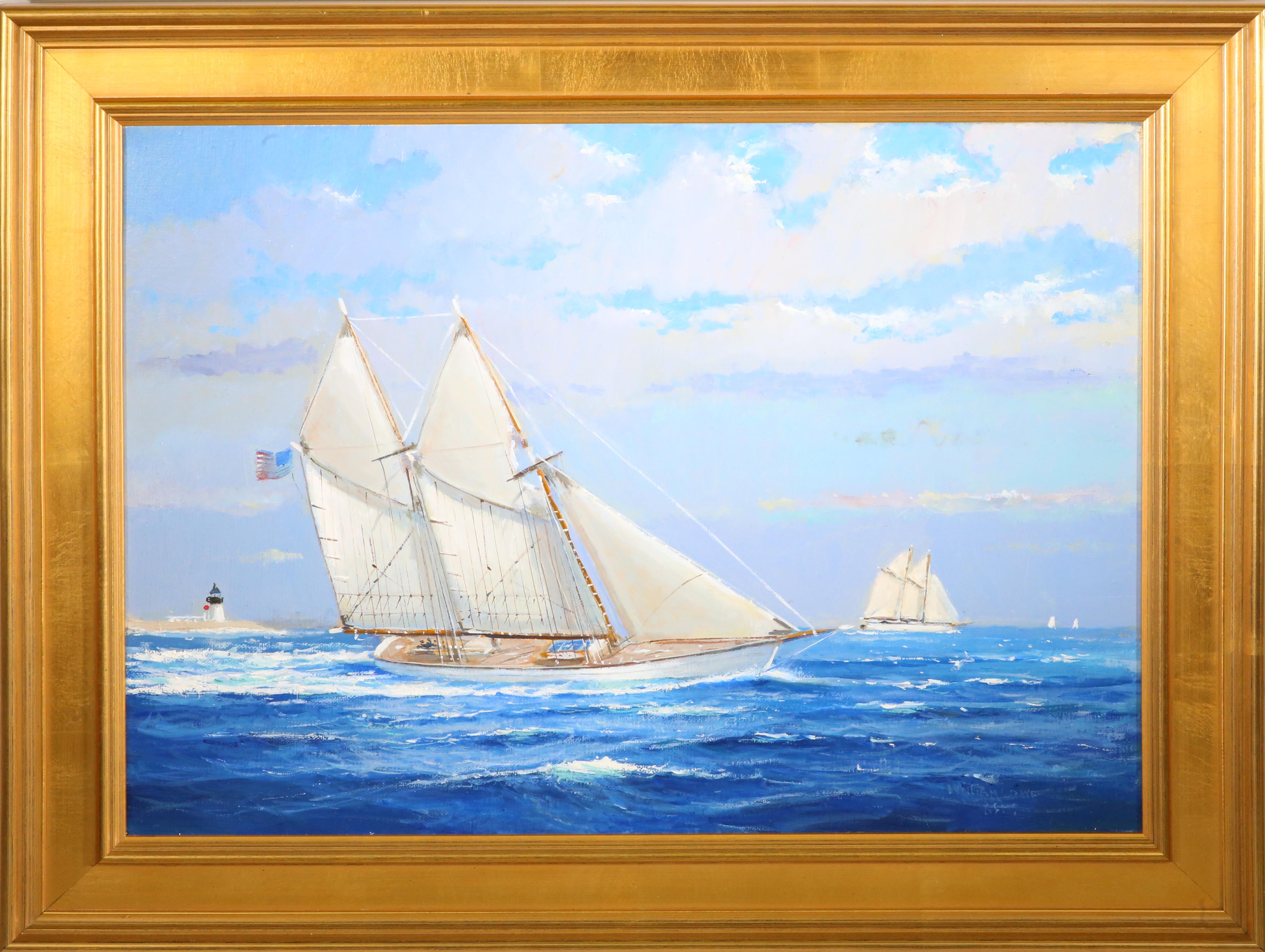 William Lowe Oil on Canvas "Nantucket Sailing" - William Lowe Oil on ...