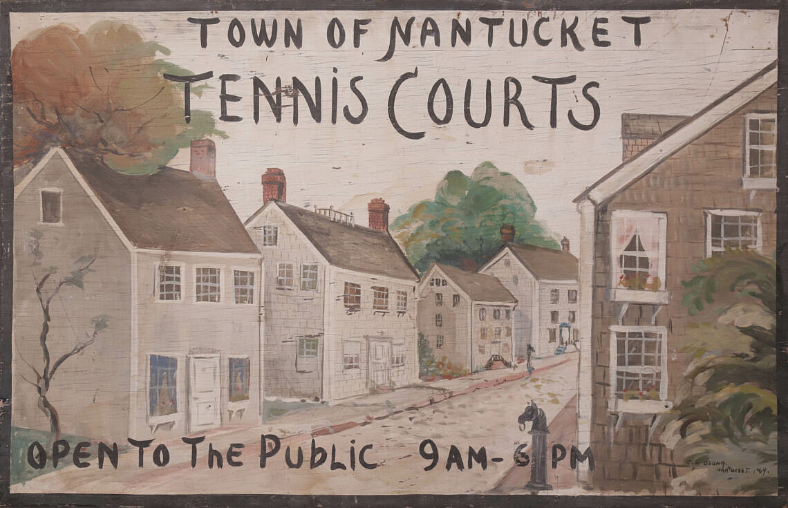 Nantucket Painted Sign "Town of Nantucket Tennis Courts" - Nantucket ...