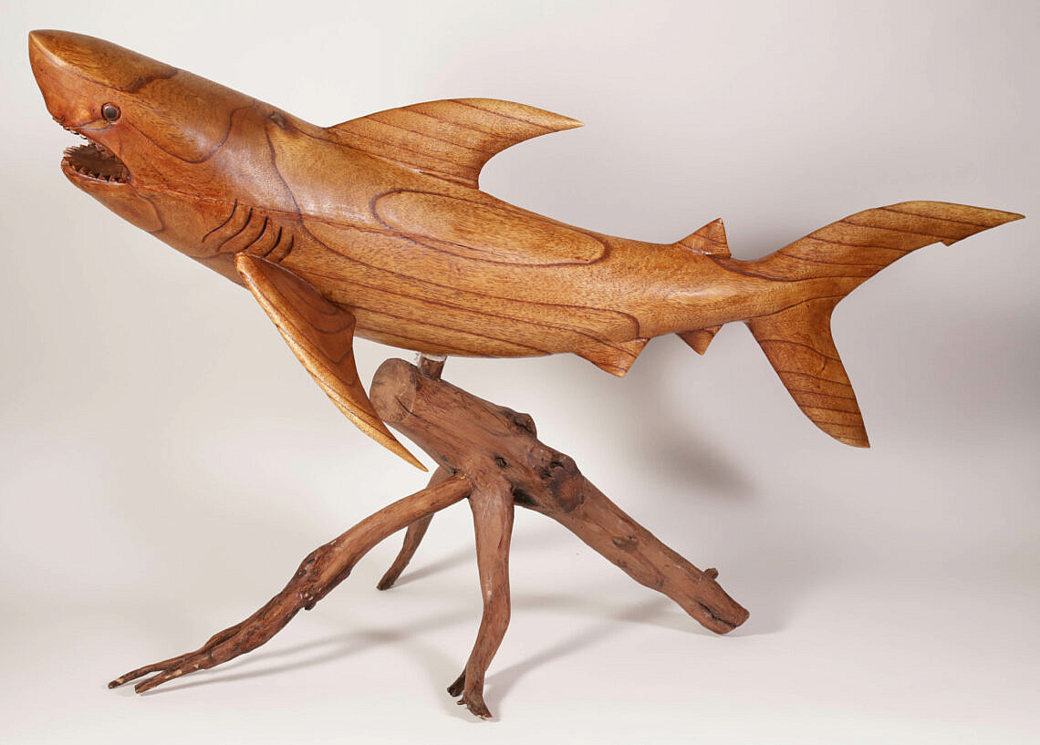 Contemporary Wood Carving of a Great White Shark - Contemporary Wood ...