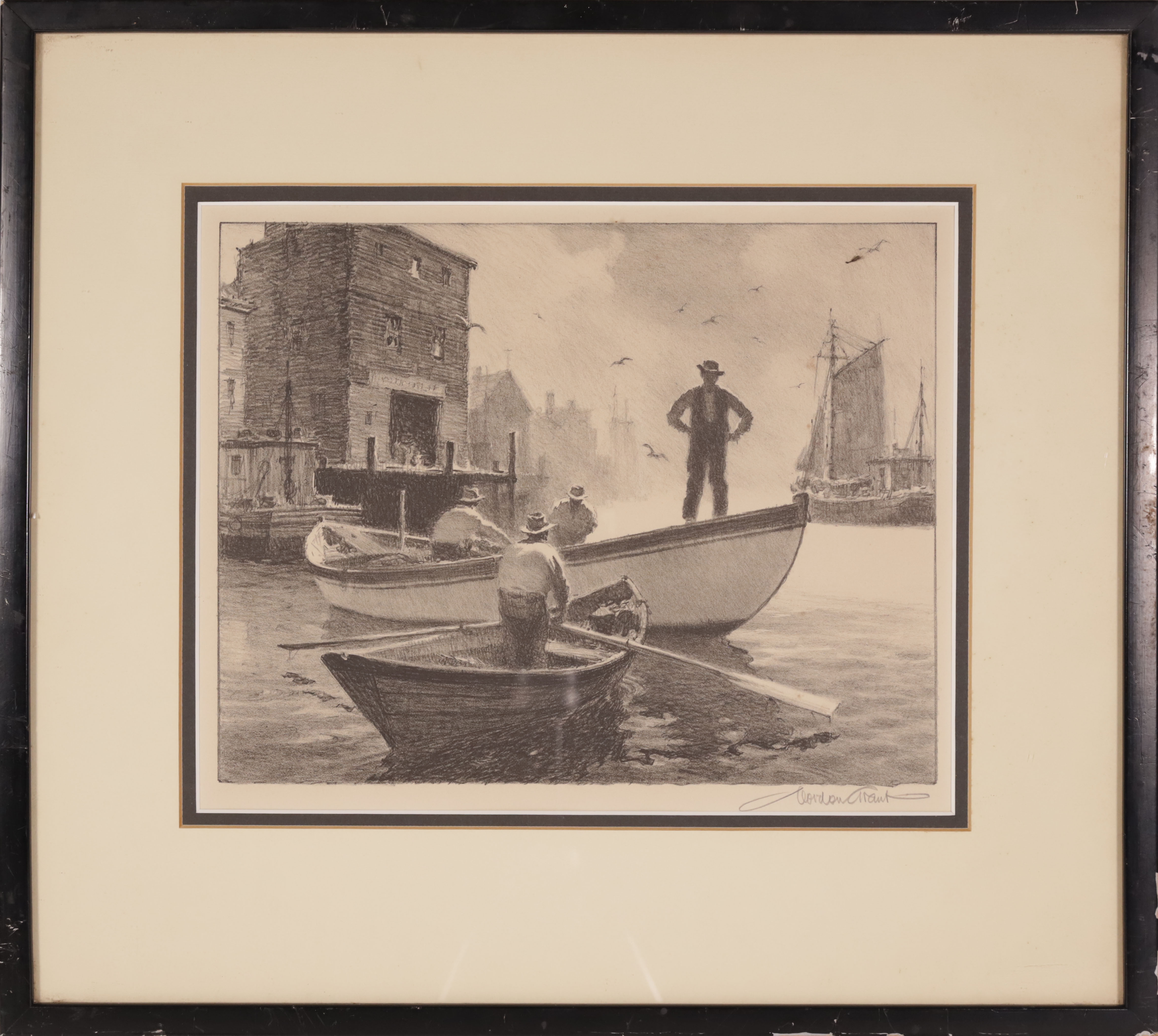Gordon Hope Grant Print "Fisherman In the Harbor" - Gordon Hope Grant ...