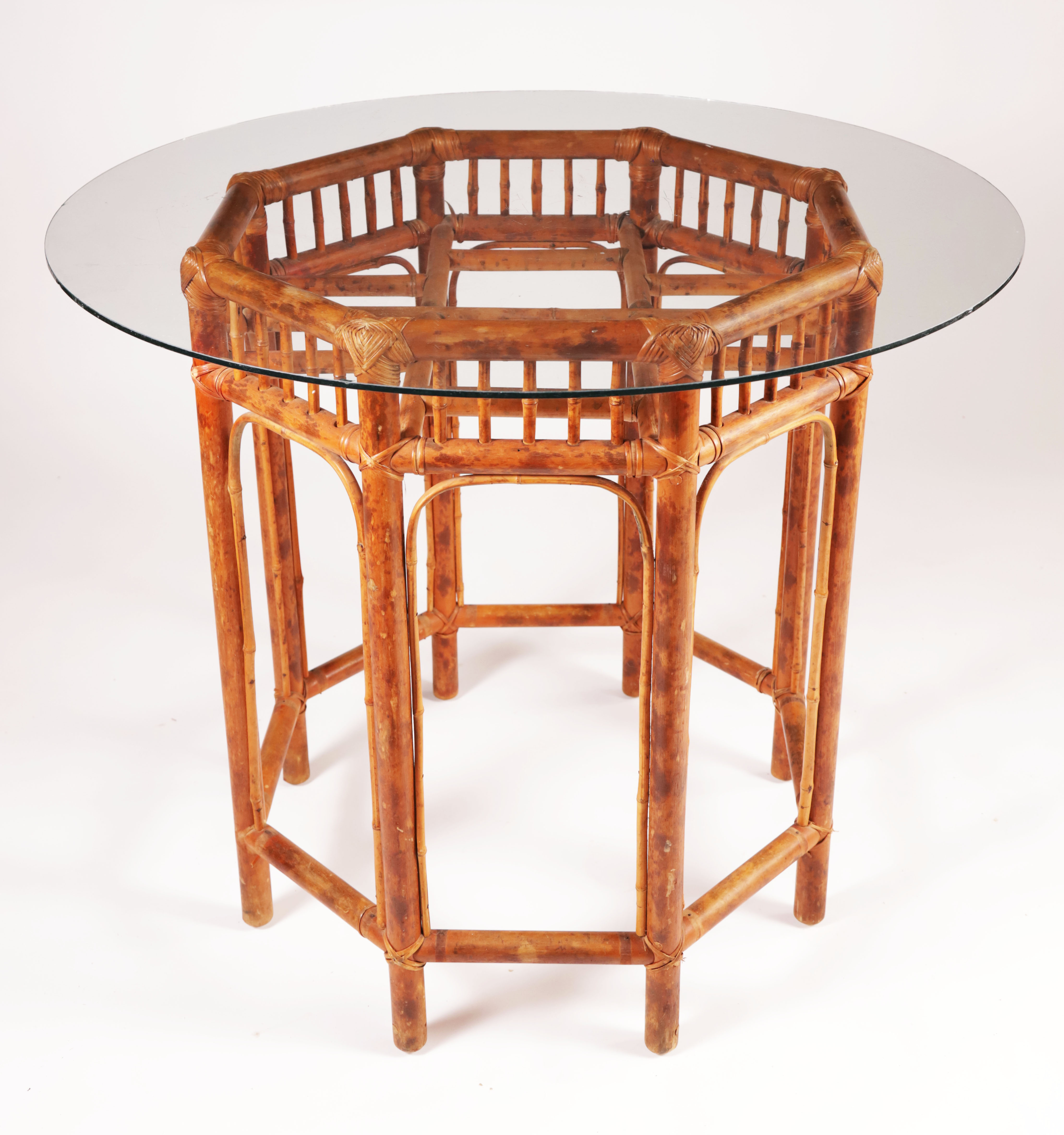 Bamboo and Glass Top Coffee Table - Vintage Bamboo Glass Top Coffee ...