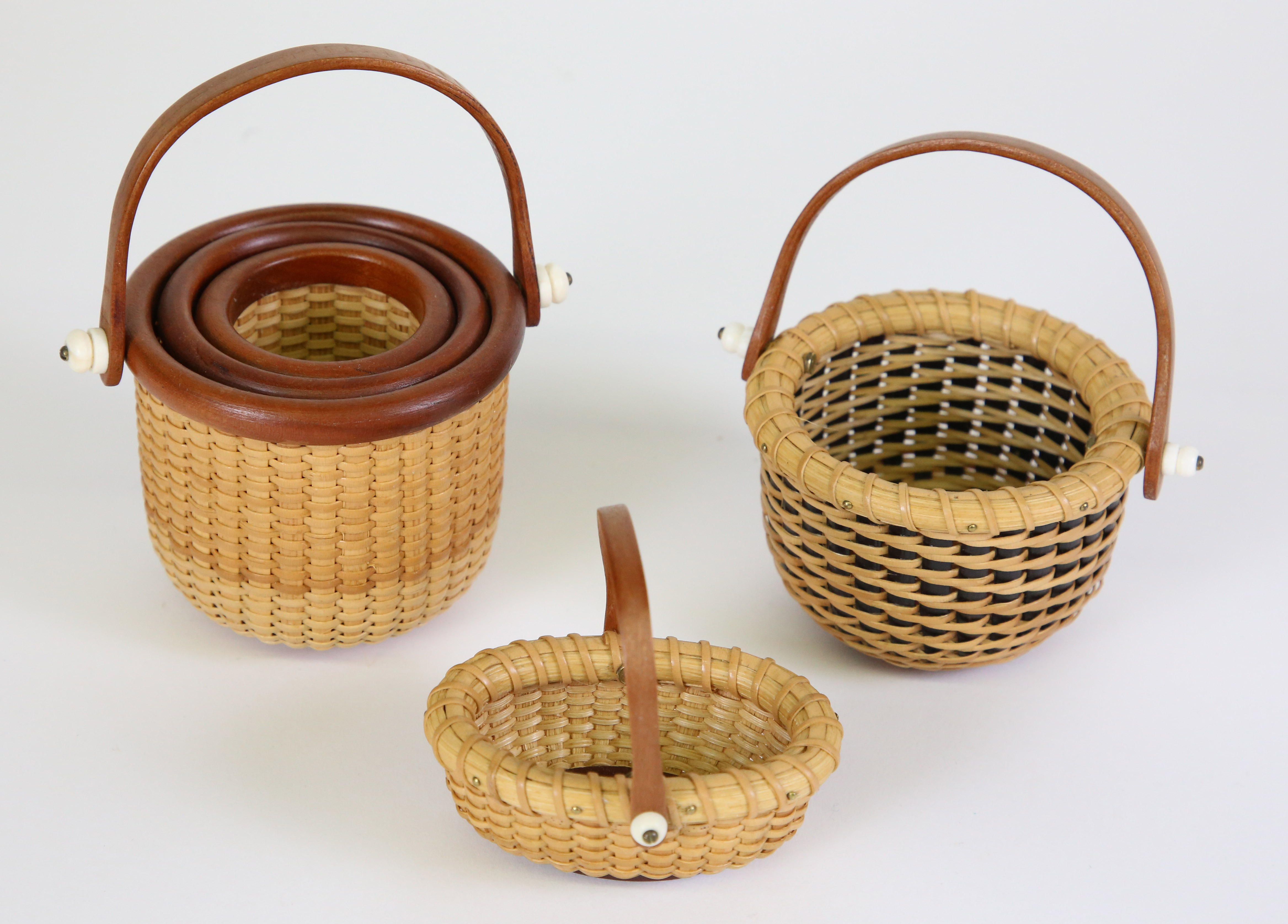 Three Margie McLuskey Miniature Nantucket Baskets - Three Margie ...
