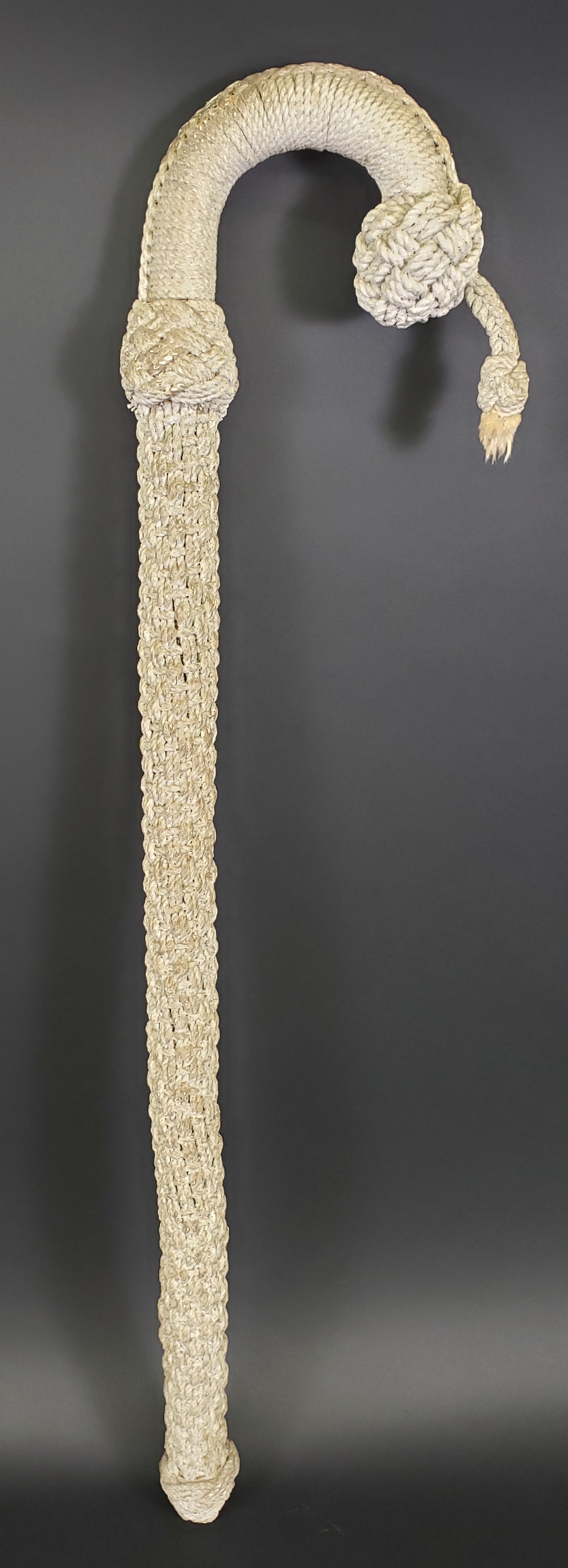 Sailor Made Macrame Fancy Ropework Cane - Antique Sailor Made Macrame ...