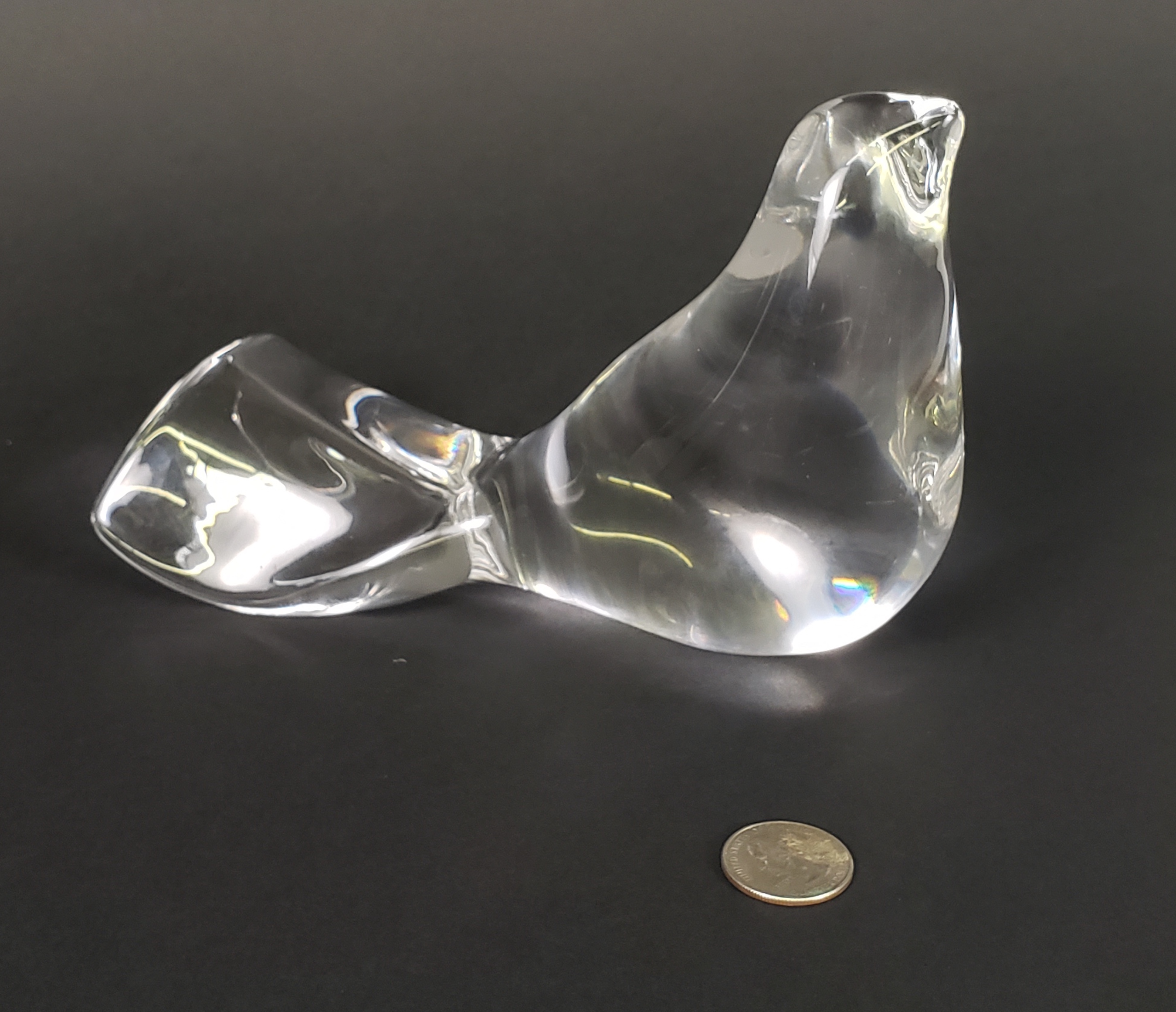 Steuben Glass Crystal Bird Sculpture - Signed Steuben Crystal Bird ...