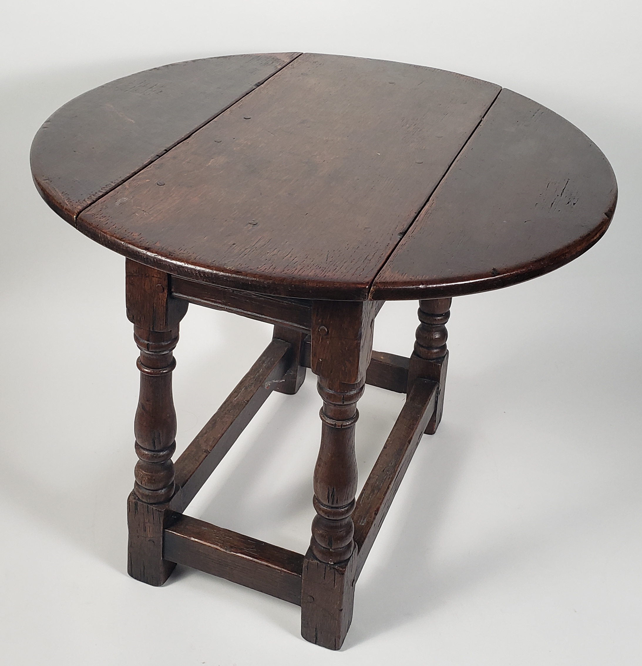Antique English Oak Drop Leaf Joint Stool - Antique English Oak Drop ...