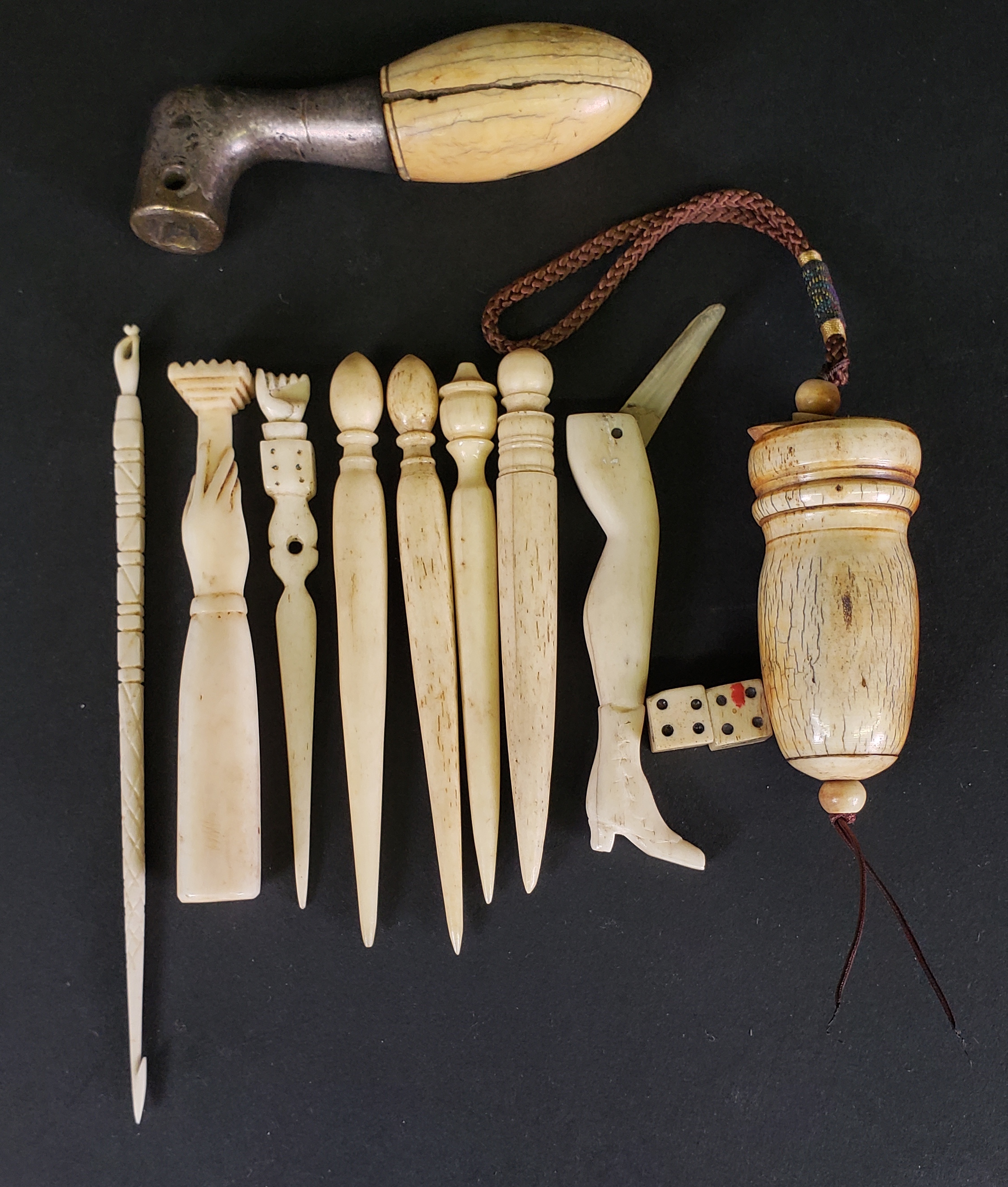 Antique Sailor Made Whalebone Instruments - Grouping of Sailor Made ...