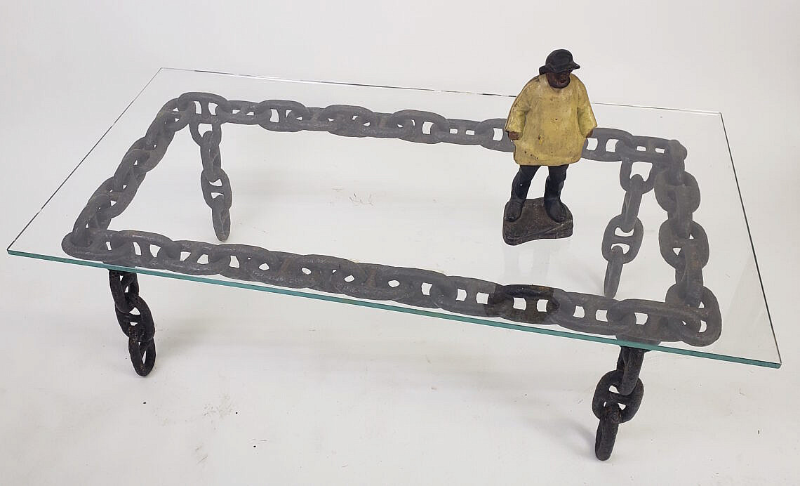 Nautical Iron Ships Chain Link Coffee Table - Vintage Nautical Iron ...