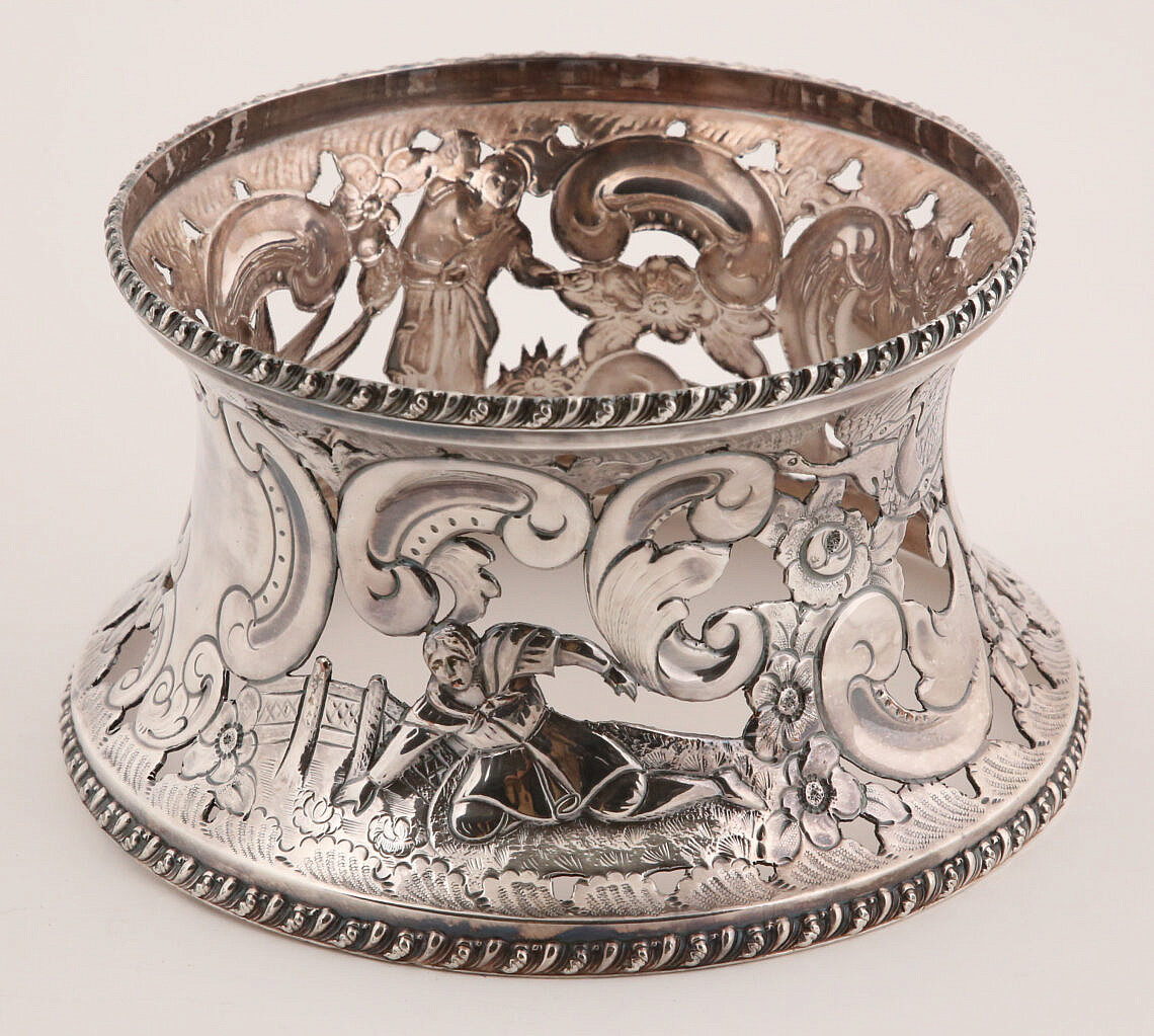 English Silver Plated Potato Ring with Silver Mounts - Vintage English ...