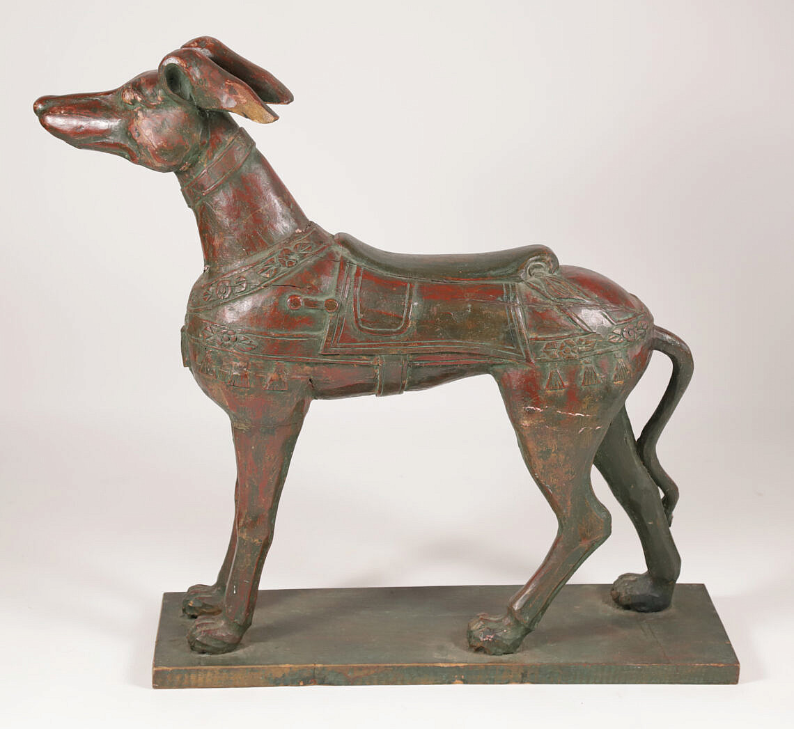 Folk Art Carved Wood Temple Dog - Vintage Folk Art Carved Wood Temple ...