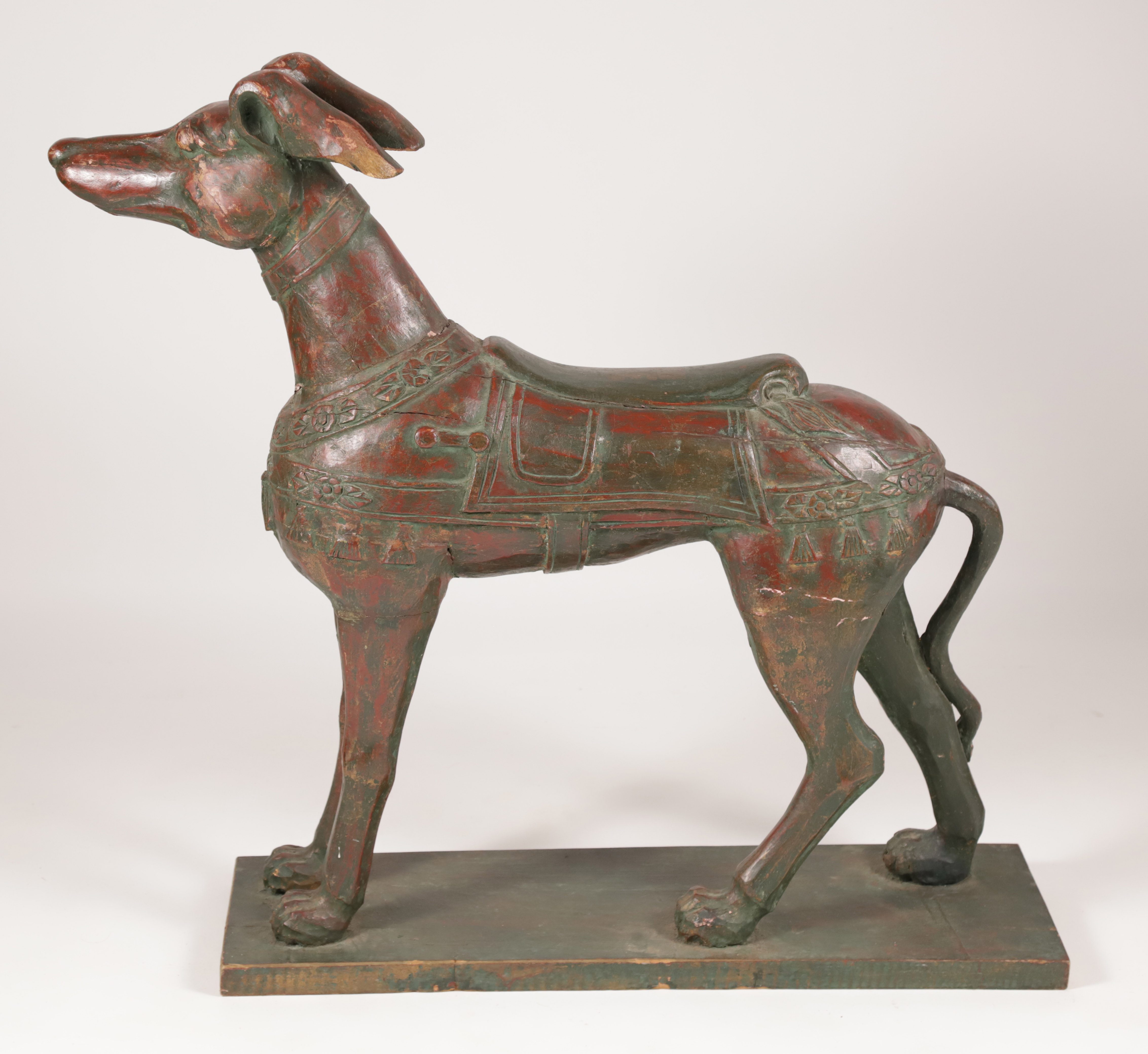 Folk Art Carved Wood Temple Dog - Vintage Folk Art Carved Wood Temple ...