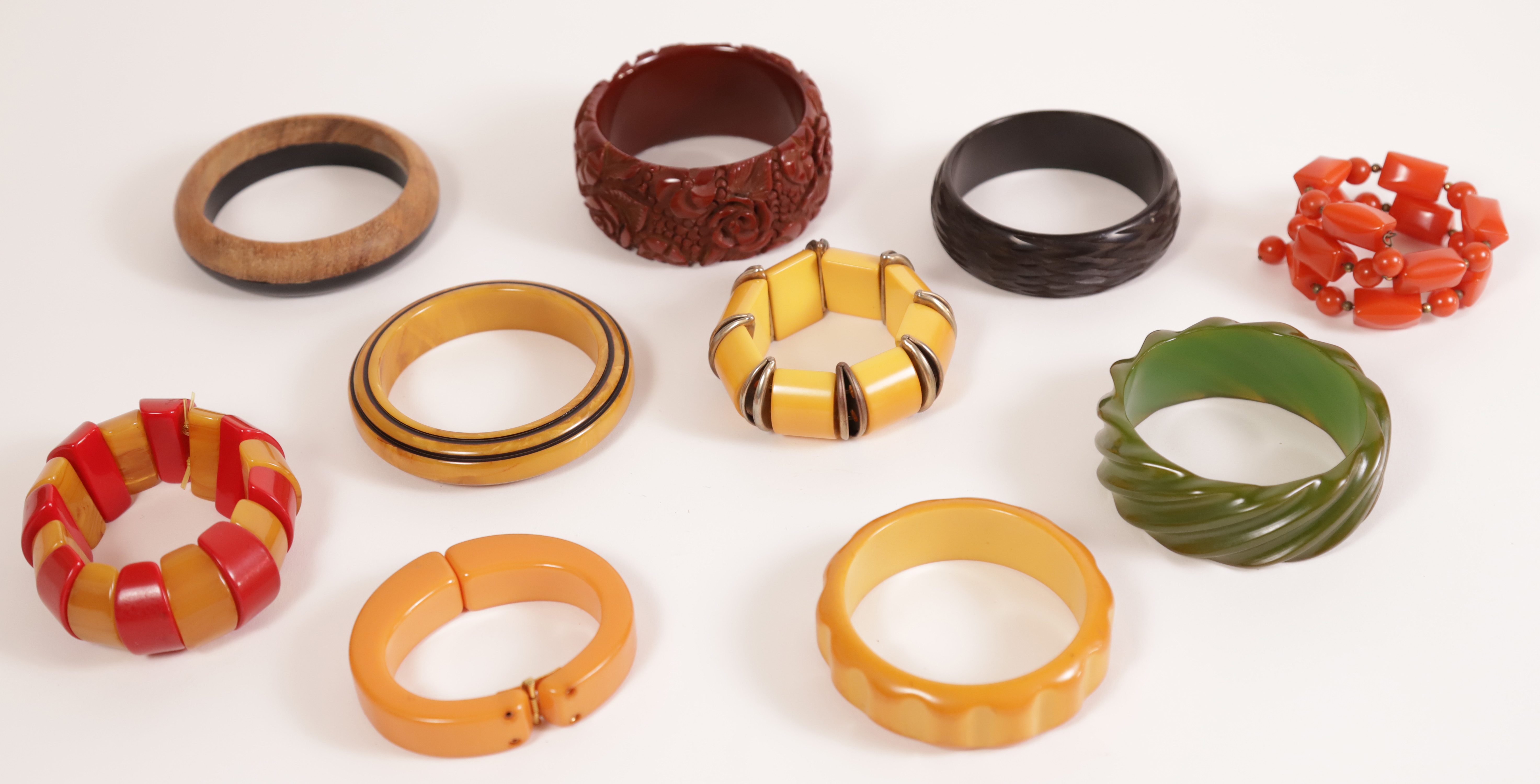 Collection of 10 Assorted Bakelite Bracelets - Collection of 10 ...