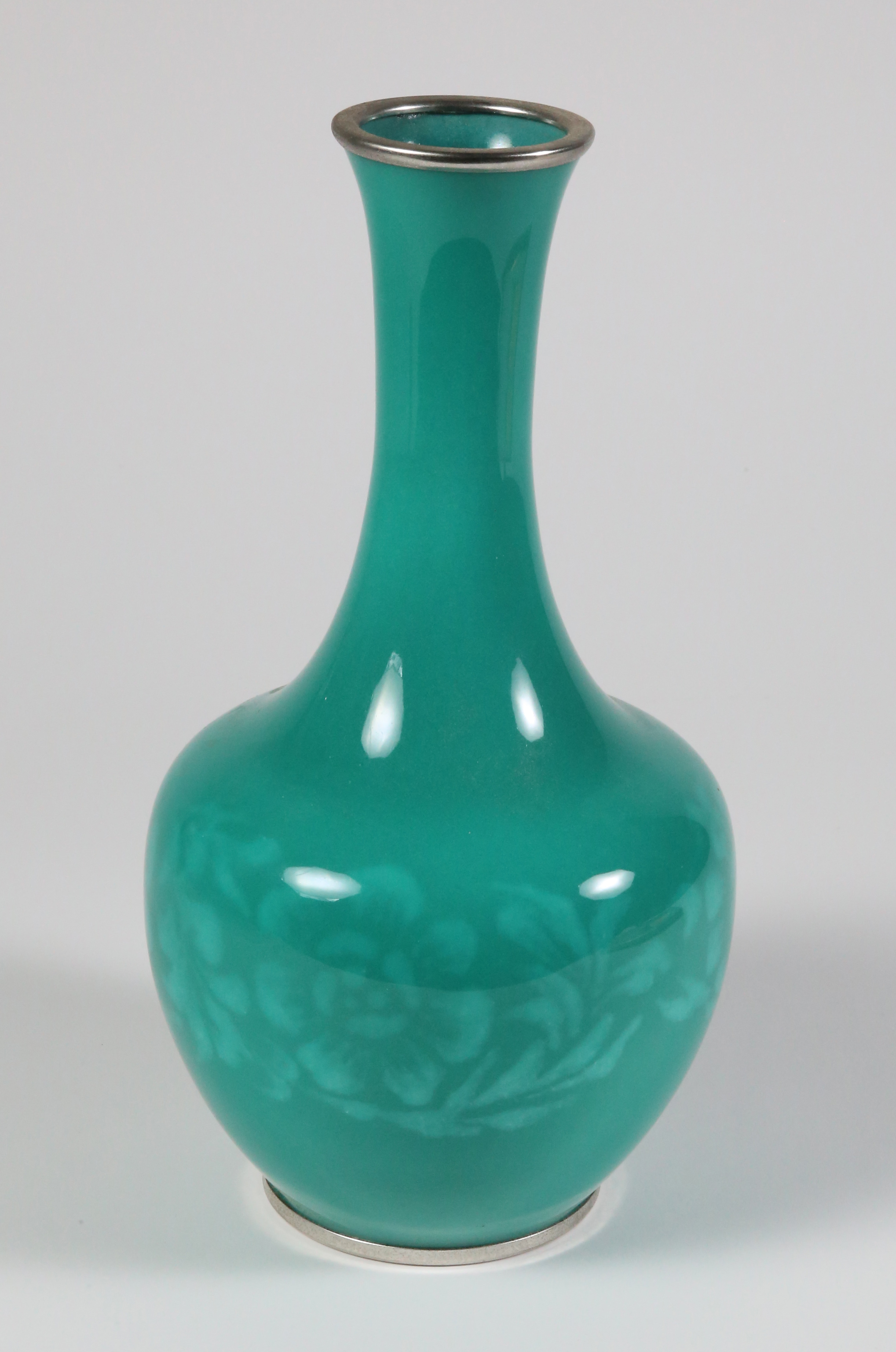 Japanese Turquoise Green Musen Shippo Wireless Cloisonne Vase ...