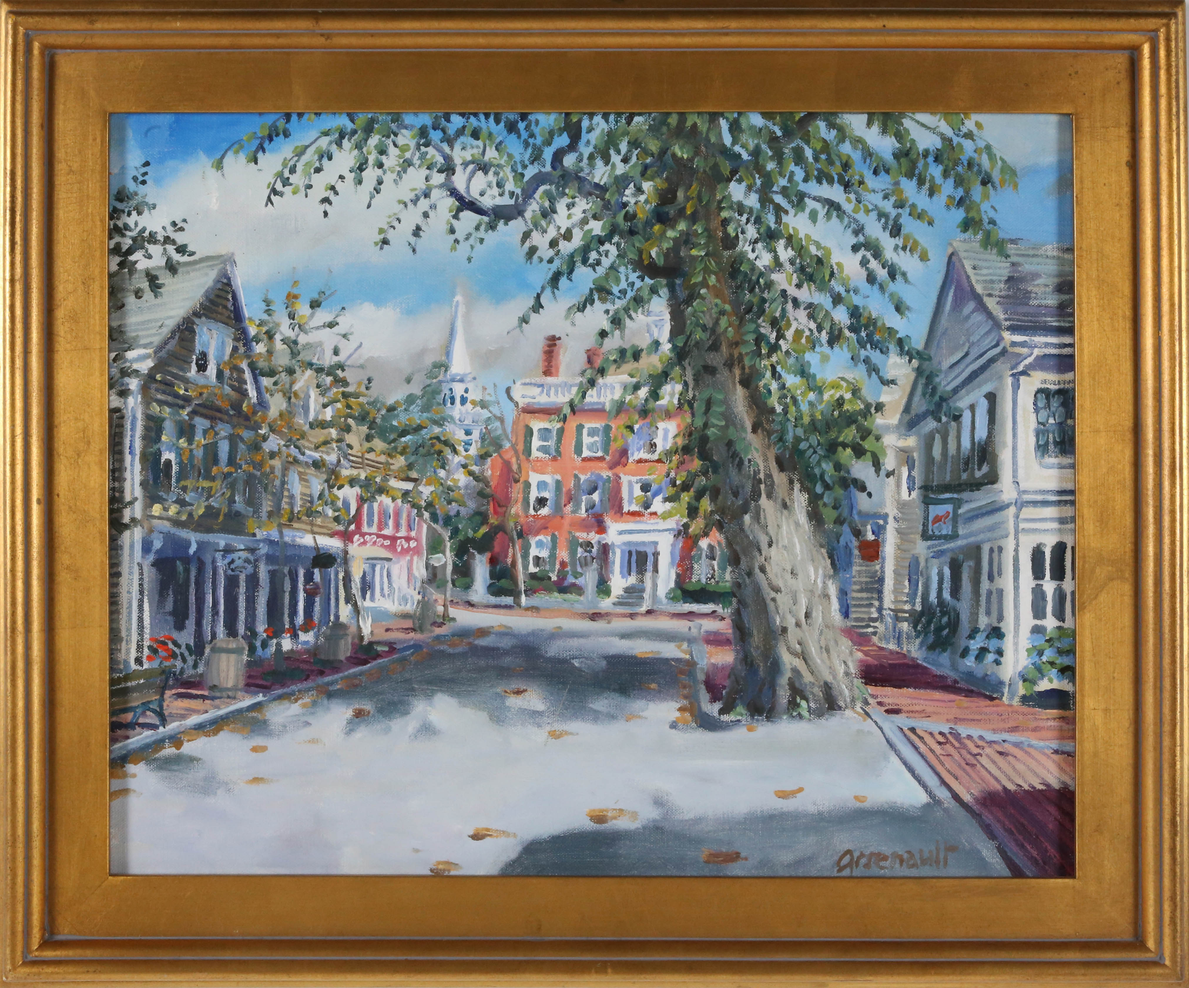 Paul Arsenault Oil on Canvas "Center Street Nantucket" - Paul Arsenault ...