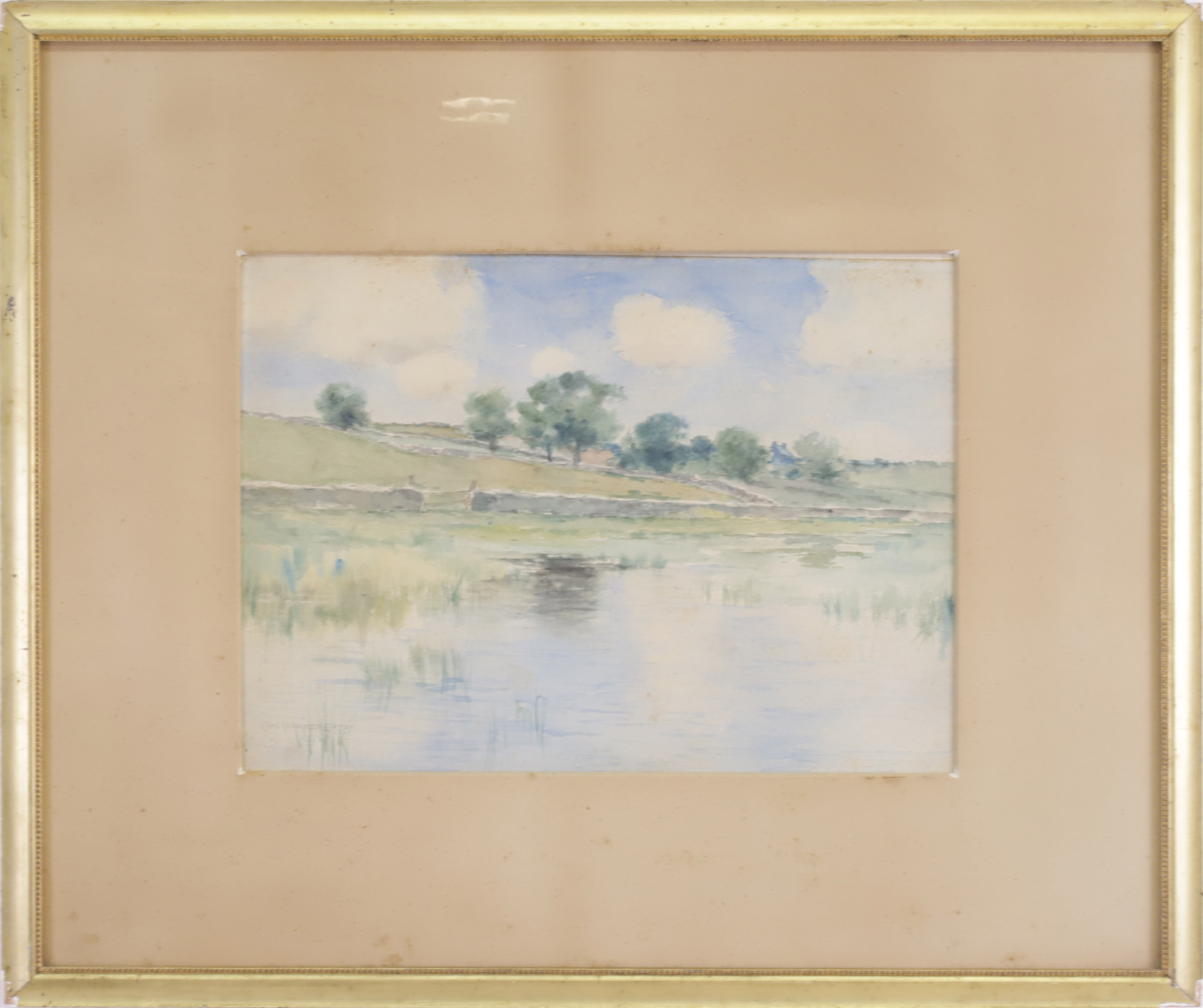Charles Warren Eaton Watercolor on Paper "Massachusetts Farm Landscape ...